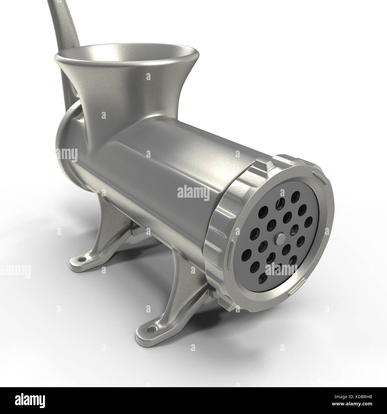 Old manual iron meat mincer isolated on white background Stock Photo ...