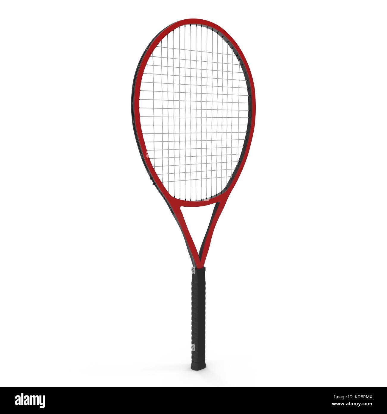 Red tennis racket isolated white background Stock Photo - Alamy