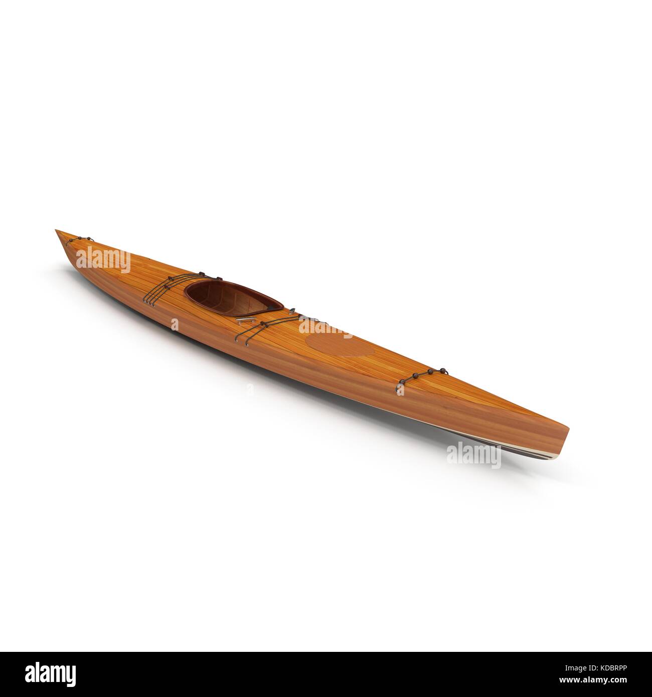 Wooden kayak Isolated on White Background Stock Photo - Alamy