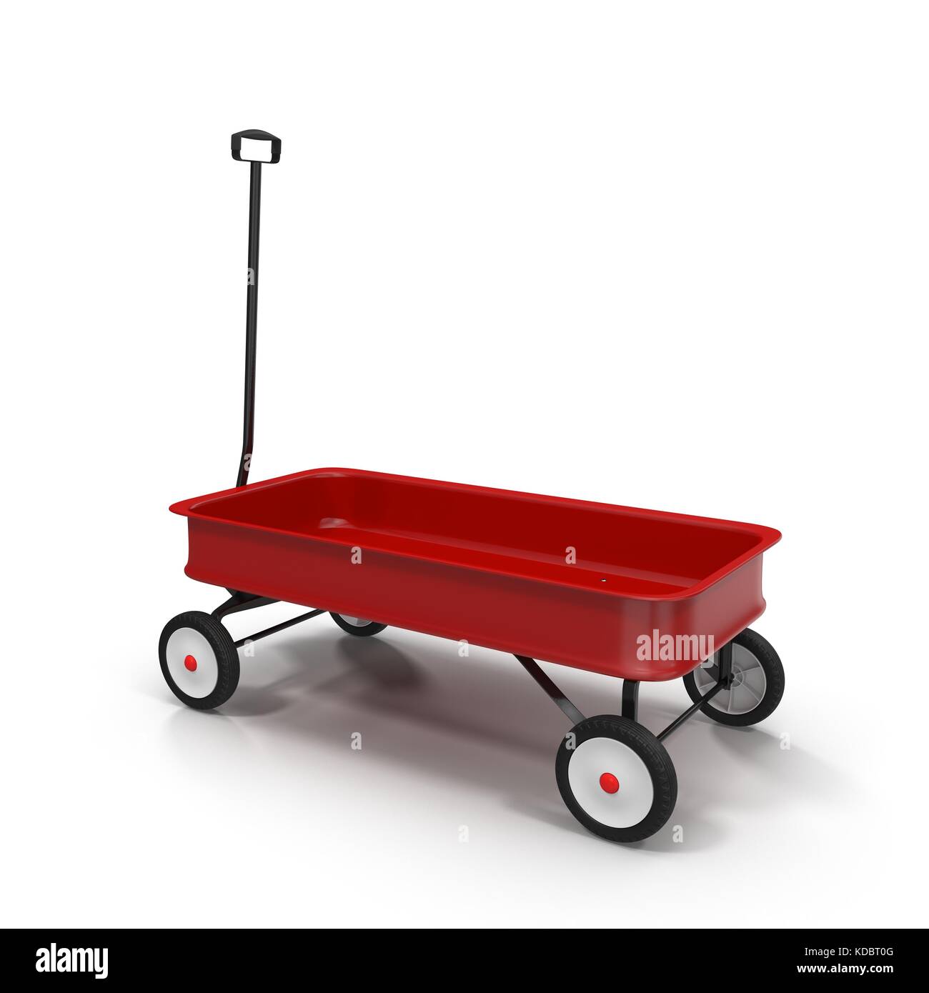 Childs red wagon on white background Stock Photo - Alamy
