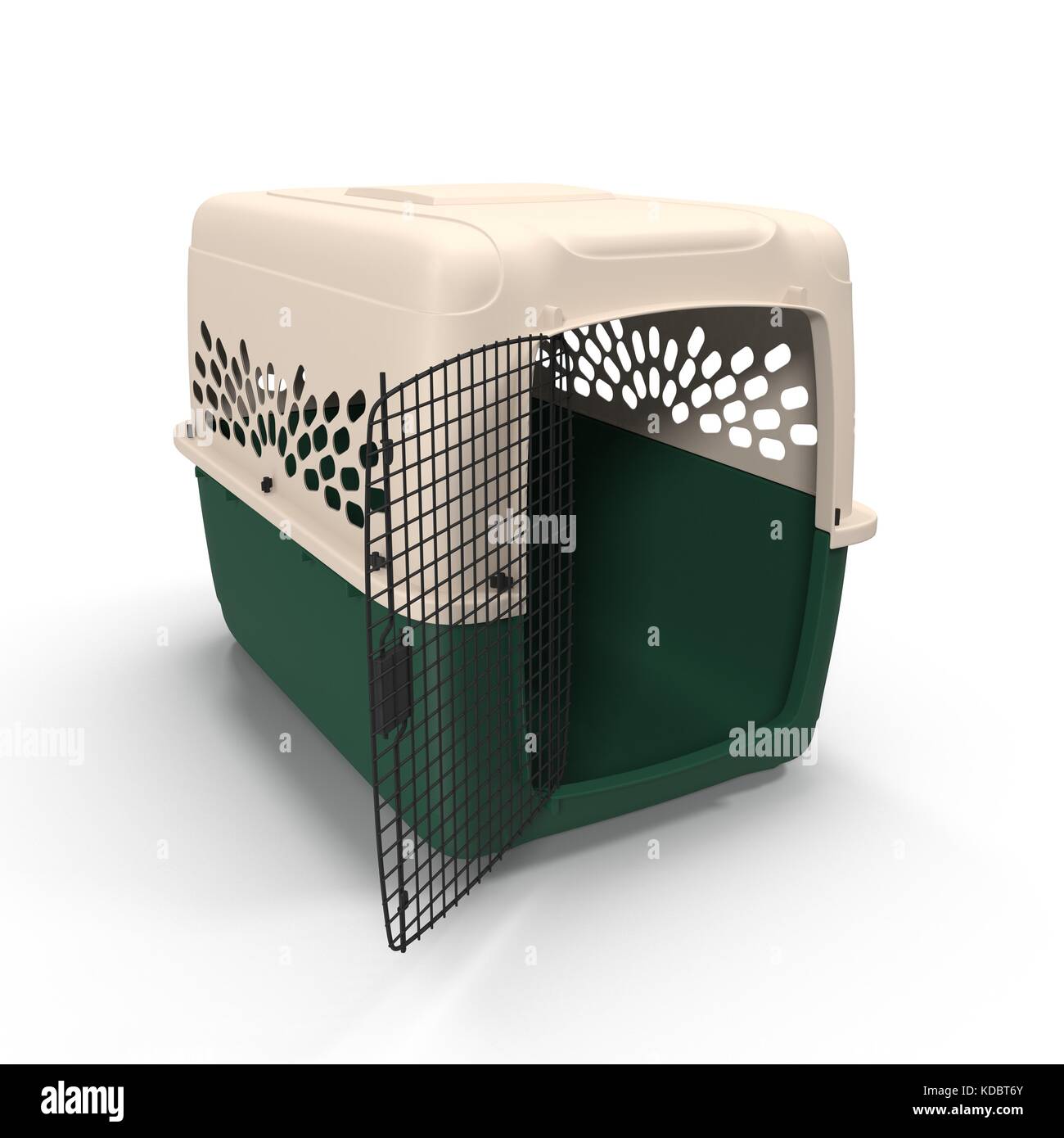 open pet carrier isolated on white background Stock Photo - Alamy