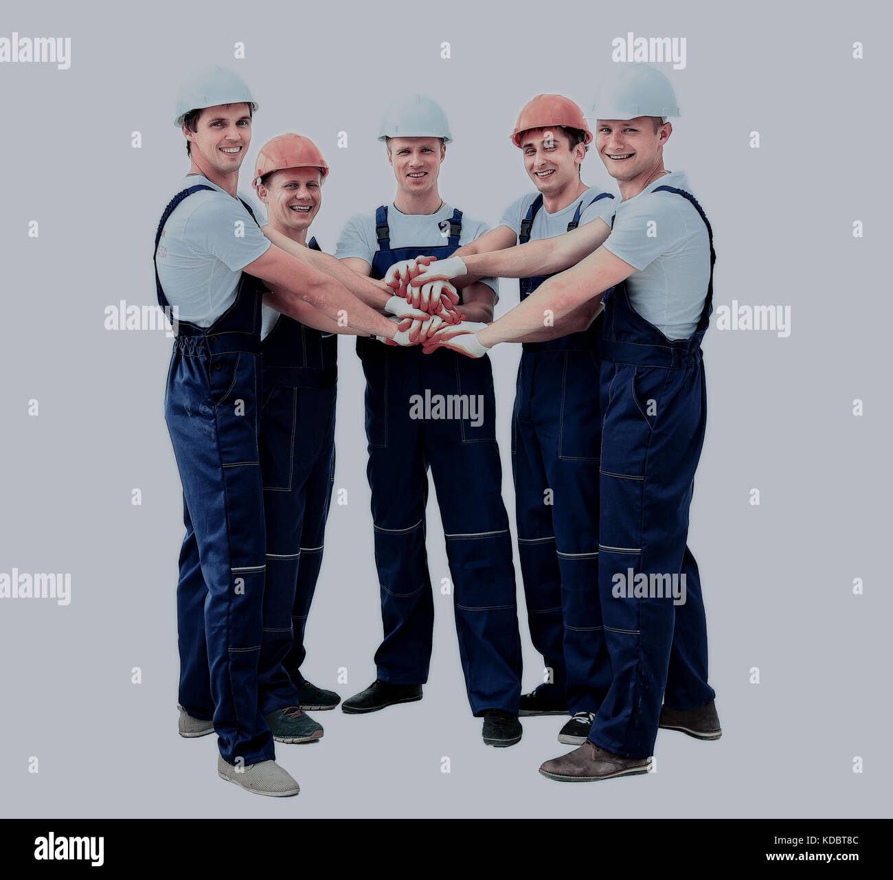Circle of construction workers hi-res stock photography and images - Alamy