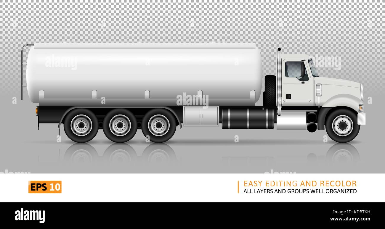 Tanker truck vector template for car branding and advertising. White ...