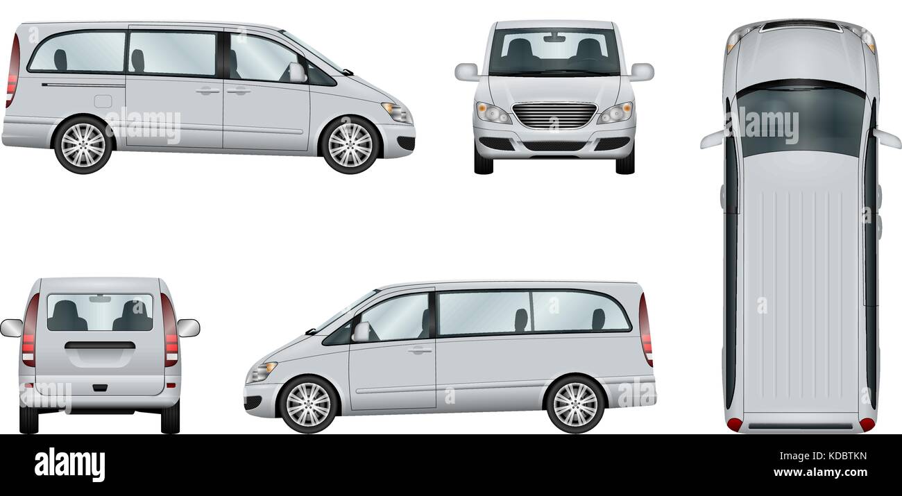 Family minivan vector template. Isolated van car on white backgroung ...