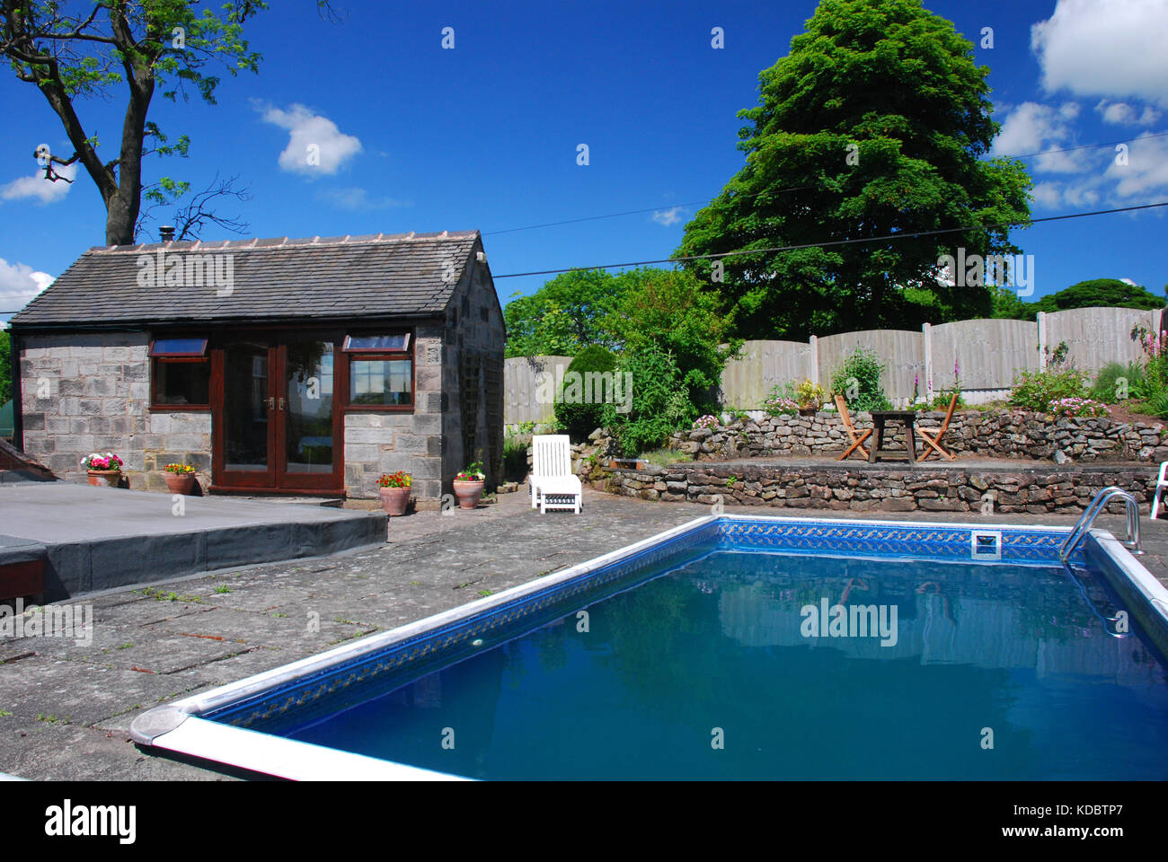 Swimming Pool at home, Derbyshire cottage Stock Photo - Alamy