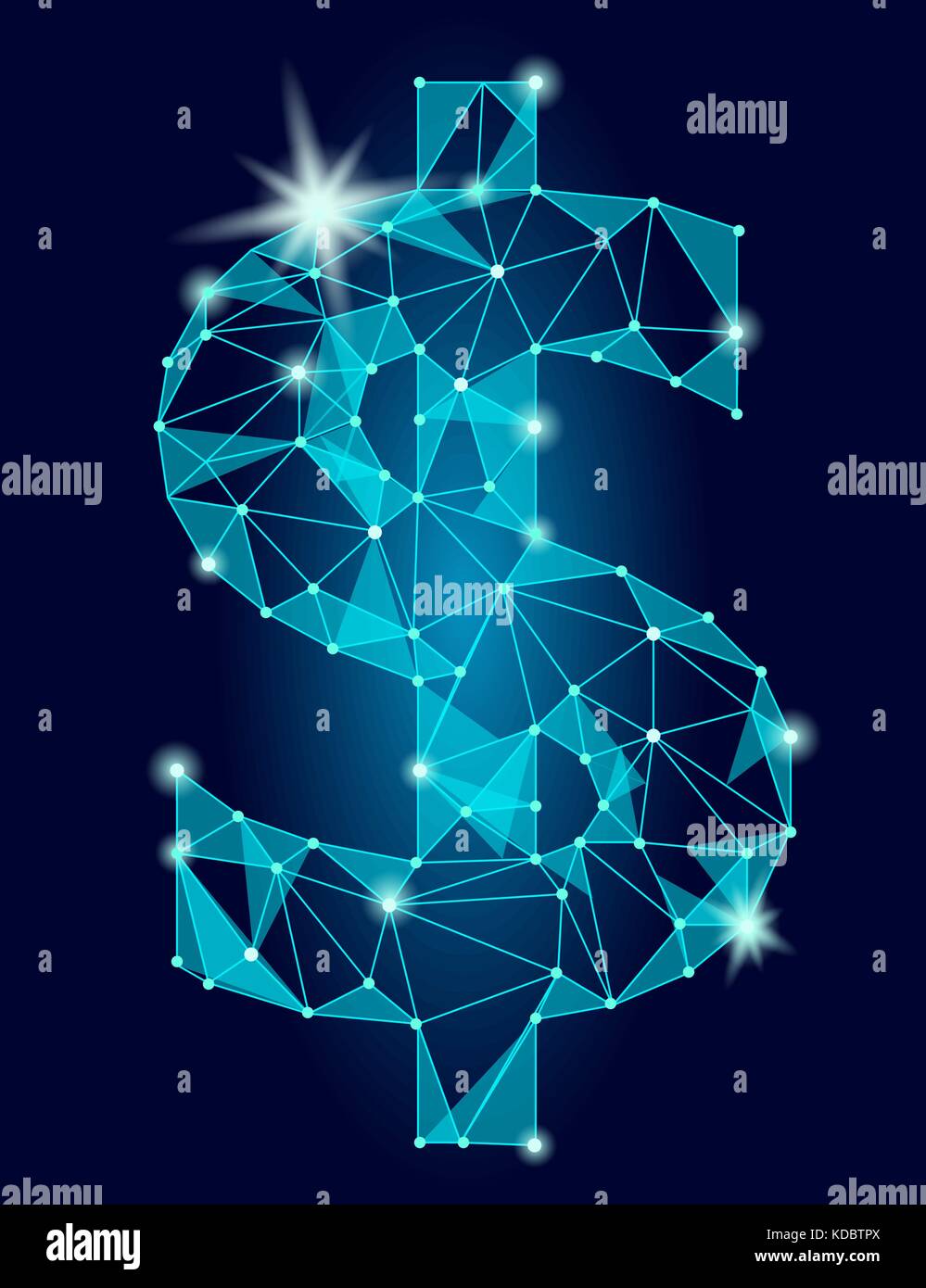 Dollar symbol low poly design. USA currency sign polygonal triangle ...