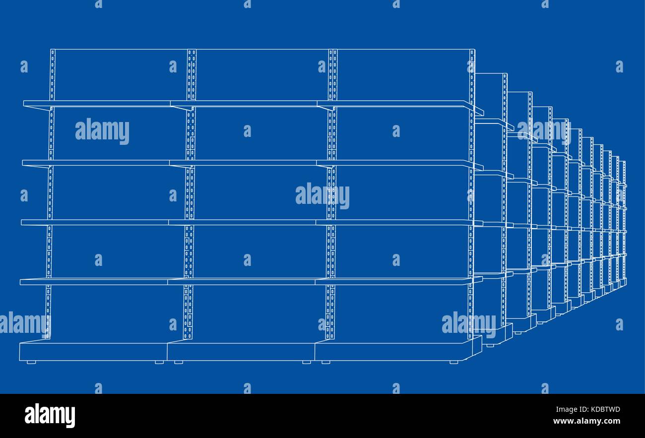 Racks with shelves sketch. Vector Stock Vector Image & Art - Alamy