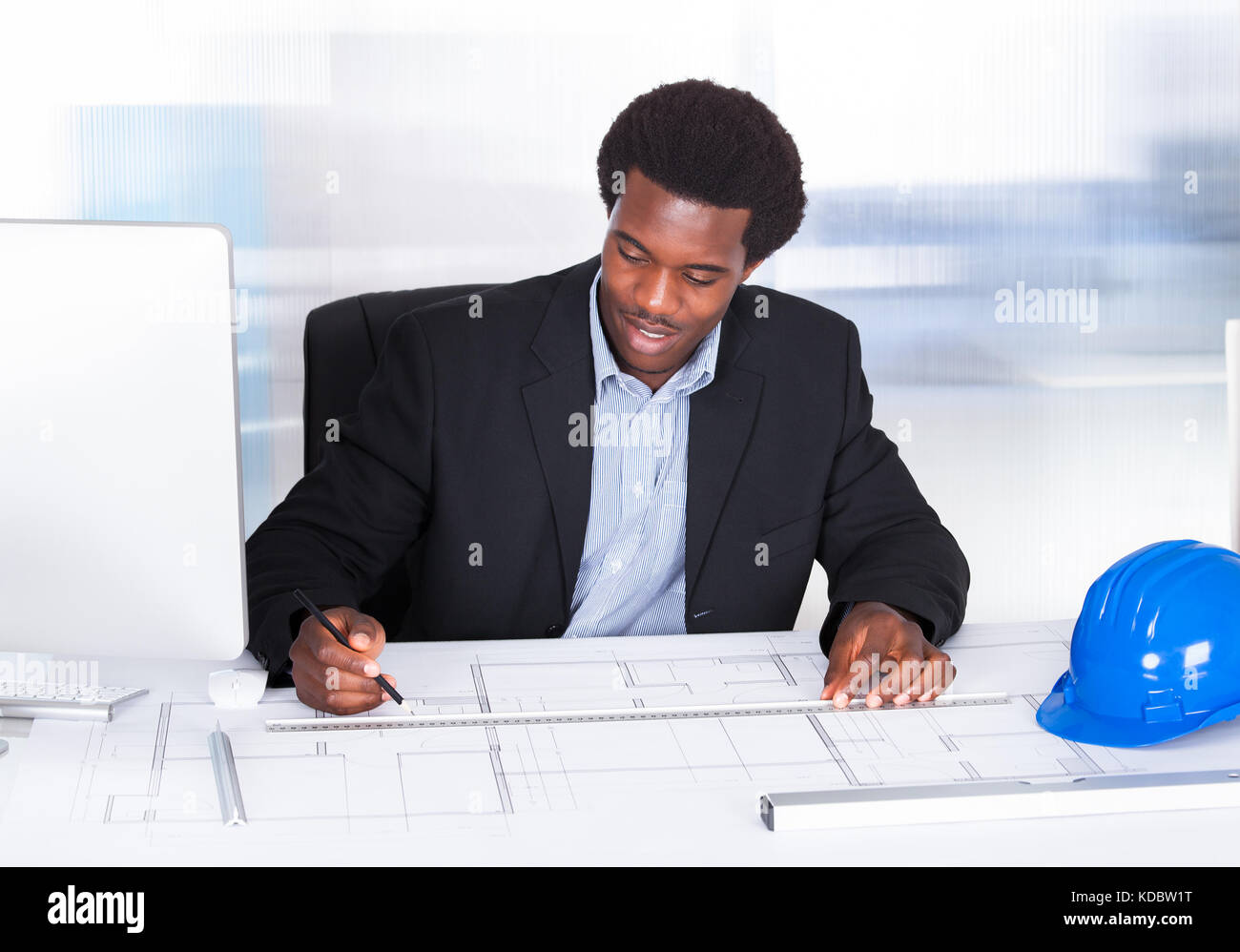 Black architect blueprint hi-res stock photography and images - Alamy