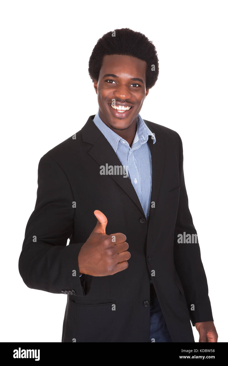 African businessman showing thumbs up hi-res stock photography and ...