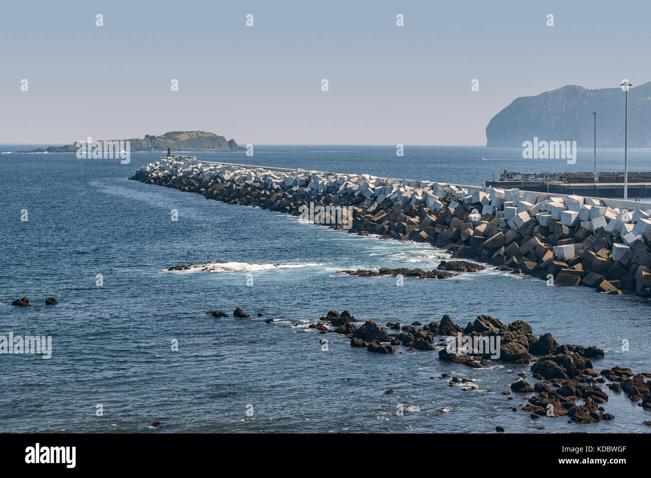 Plaza with magnificent views of the sea and Izaro Island, in the ...