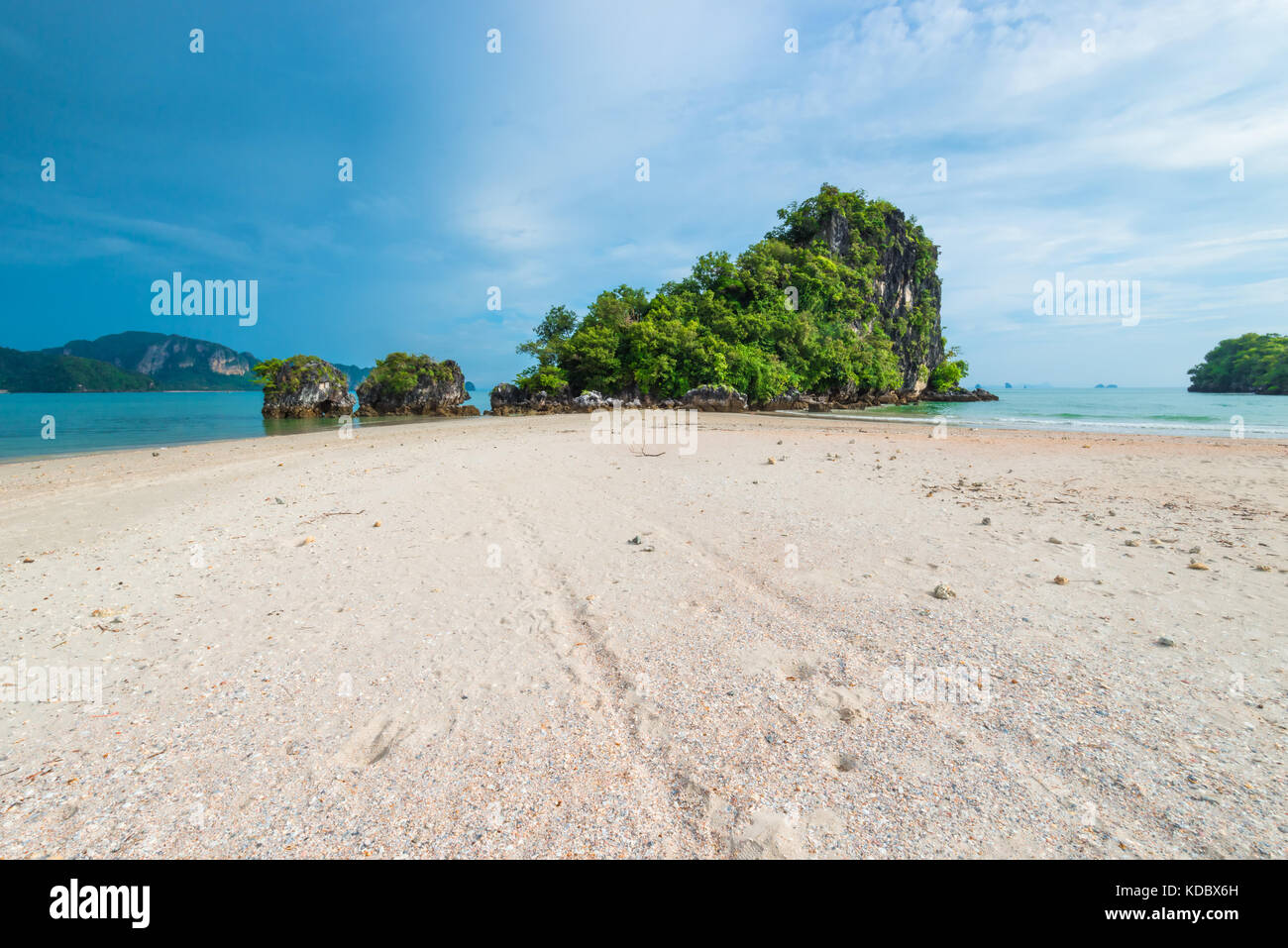 sandy spit, rock and the Andaman Sea, Thailand Stock Photo - Alamy