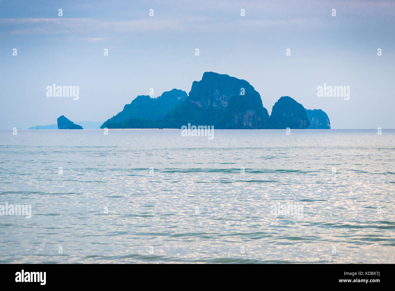 Andaman Sea and mountains in the haze, beautiful scenery Stock Photo ...
