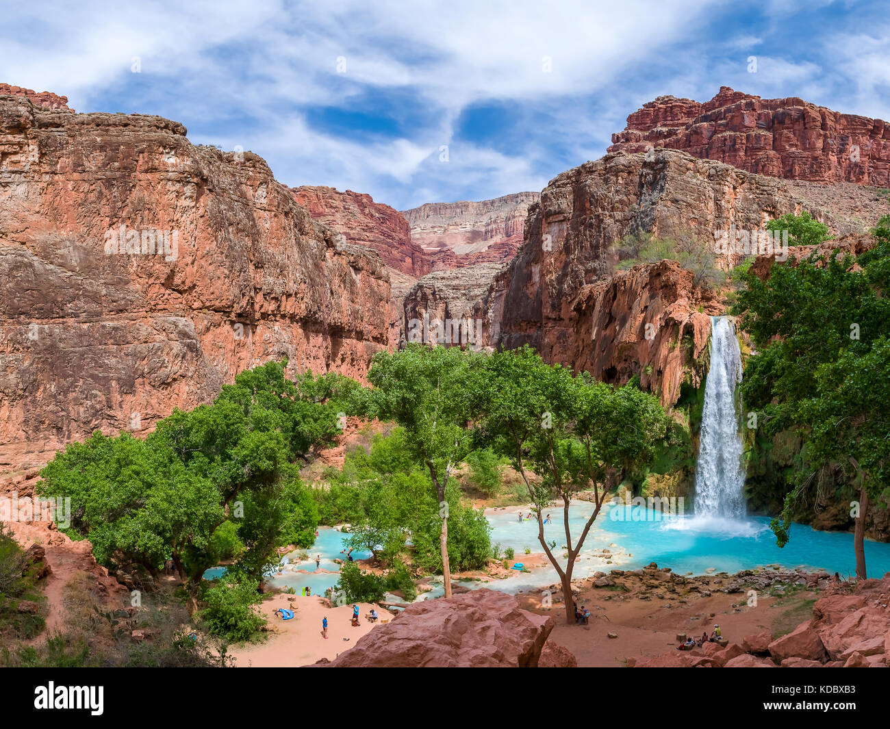 Waterfall near the Havasu Falls Trail in the Havaspai Indian ...