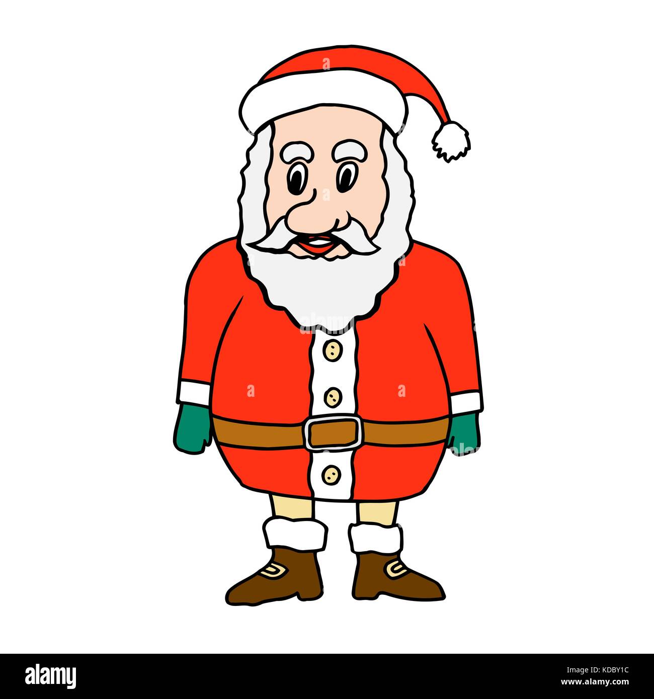 Vector hand drawn illustration of Santa Claus Stock Vector Image & Art ...