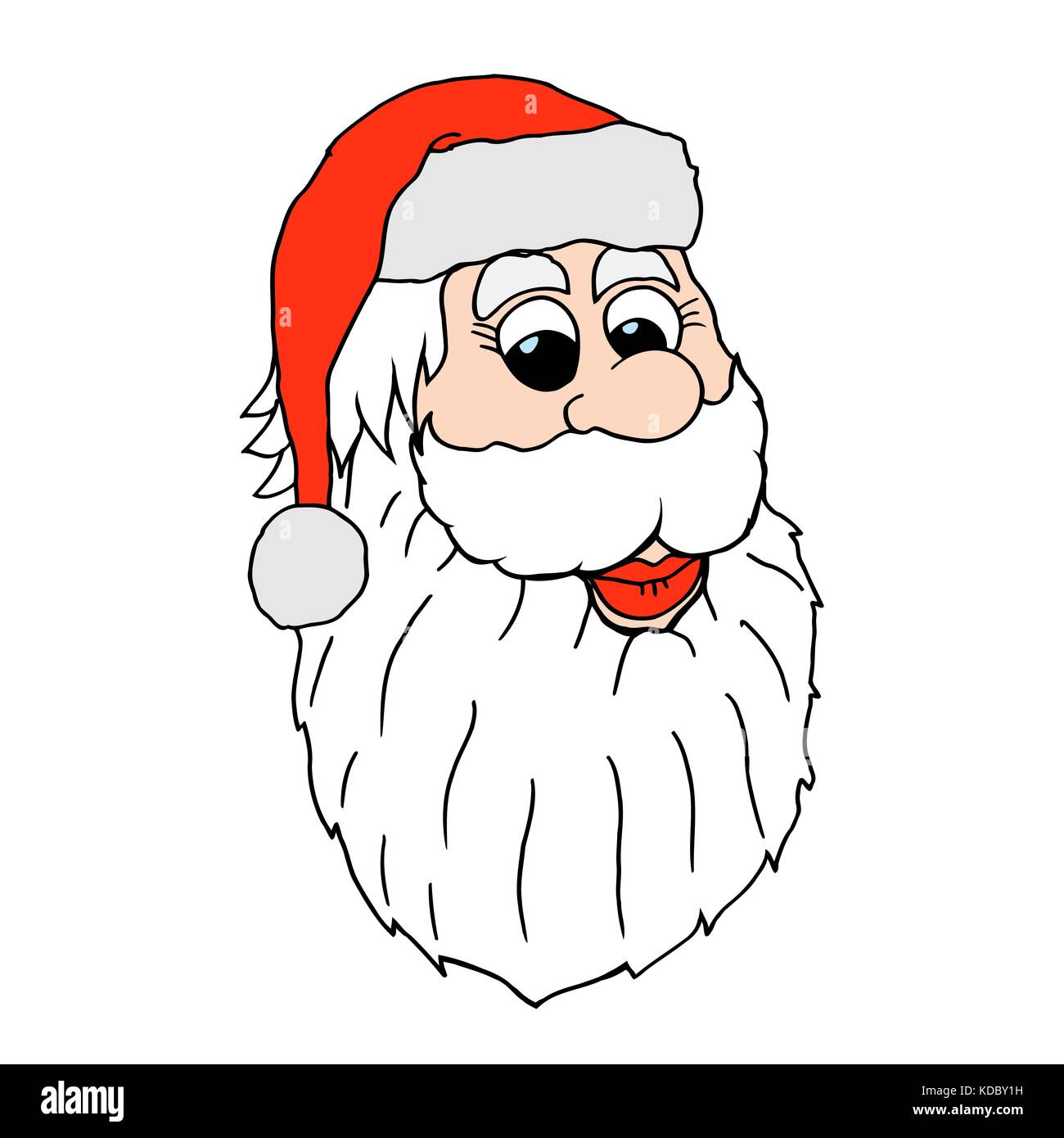 freehand drawn cartoon tired santa claus face Stock Vector Image & Art ...