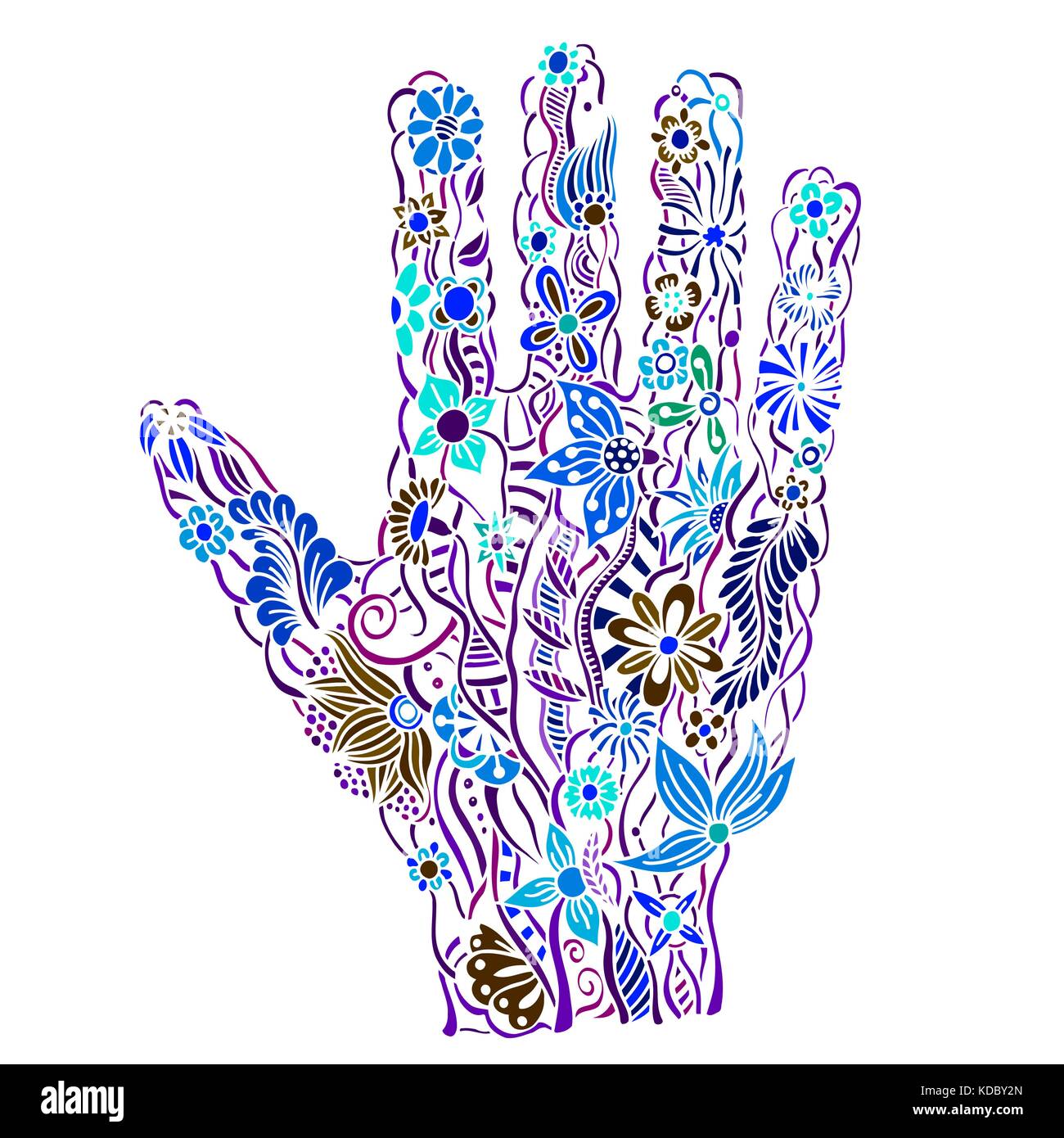 Five flowers painted Stock Vector Images - Alamy