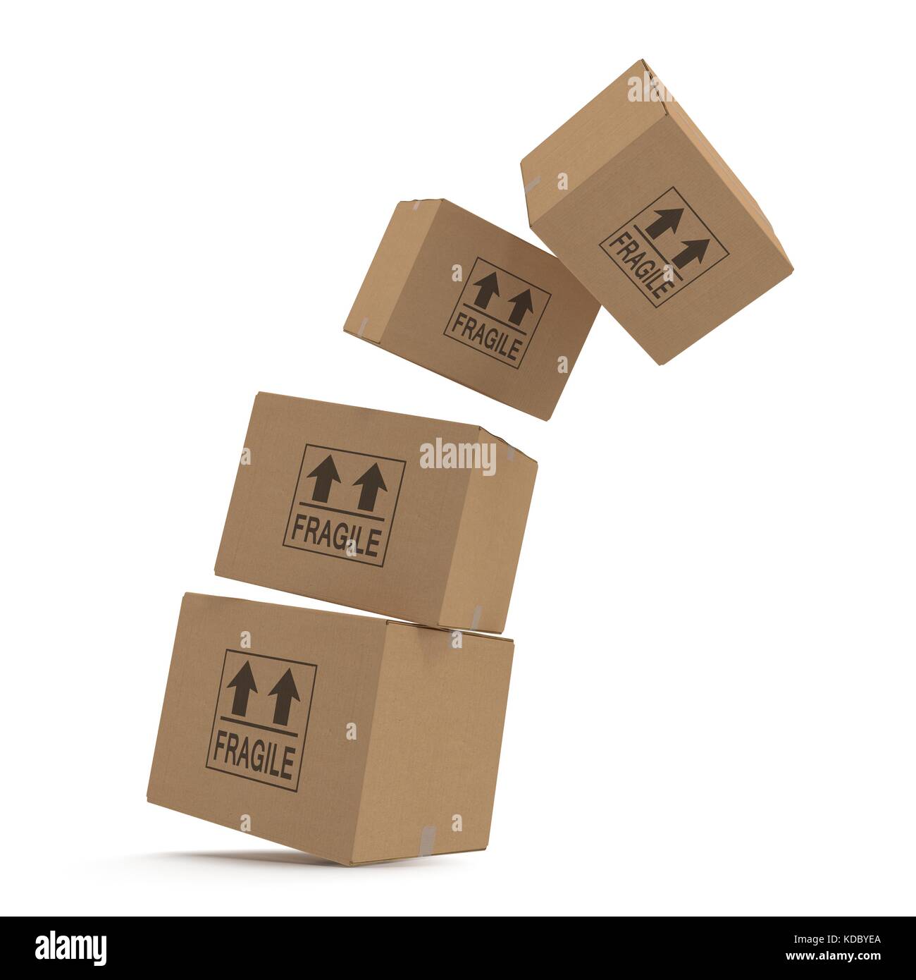 Stacks of cardboard boxes isolated on white Stock Photo - Alamy