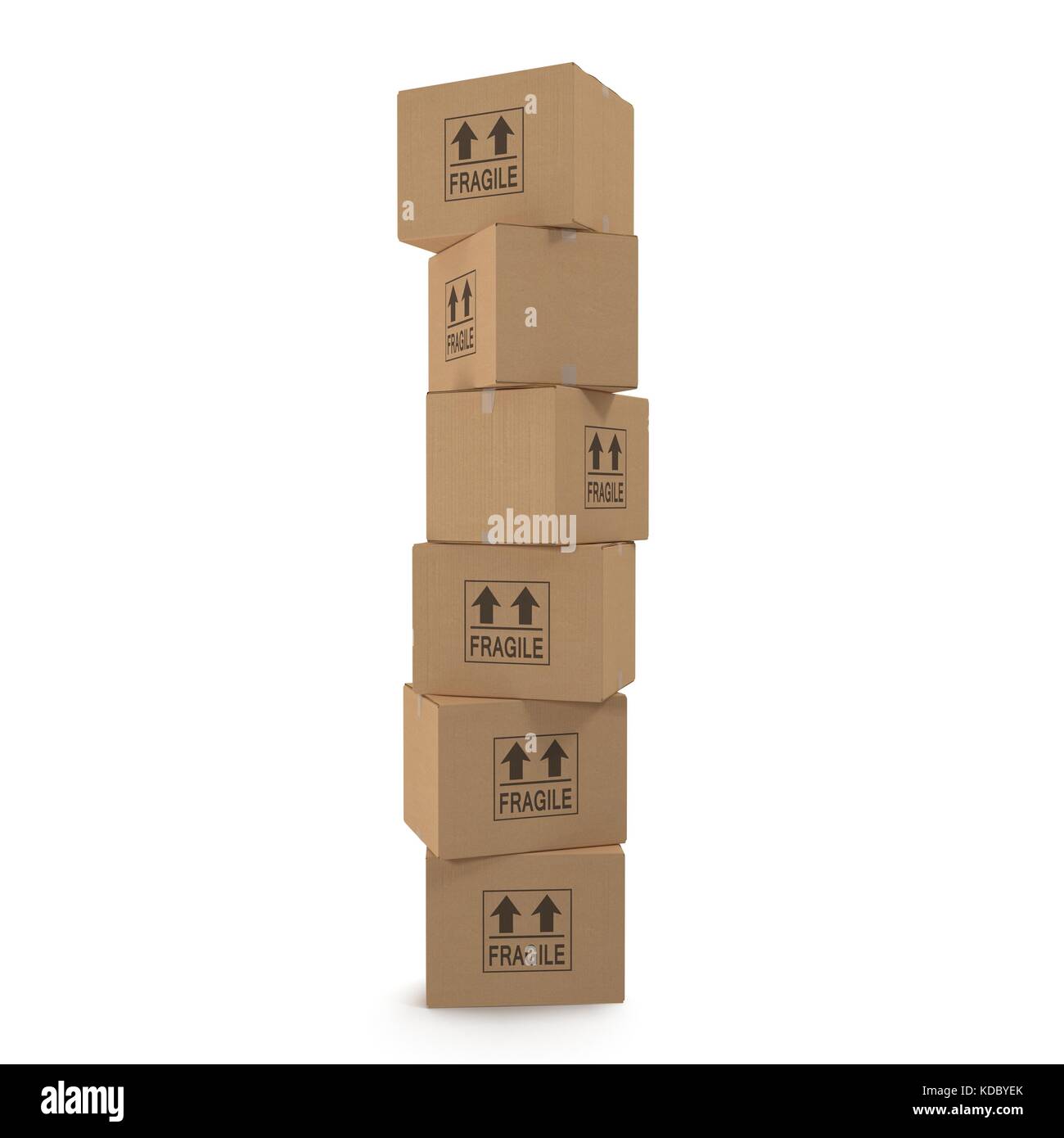 Stacks of cardboard boxes isolated on white Stock Photo - Alamy