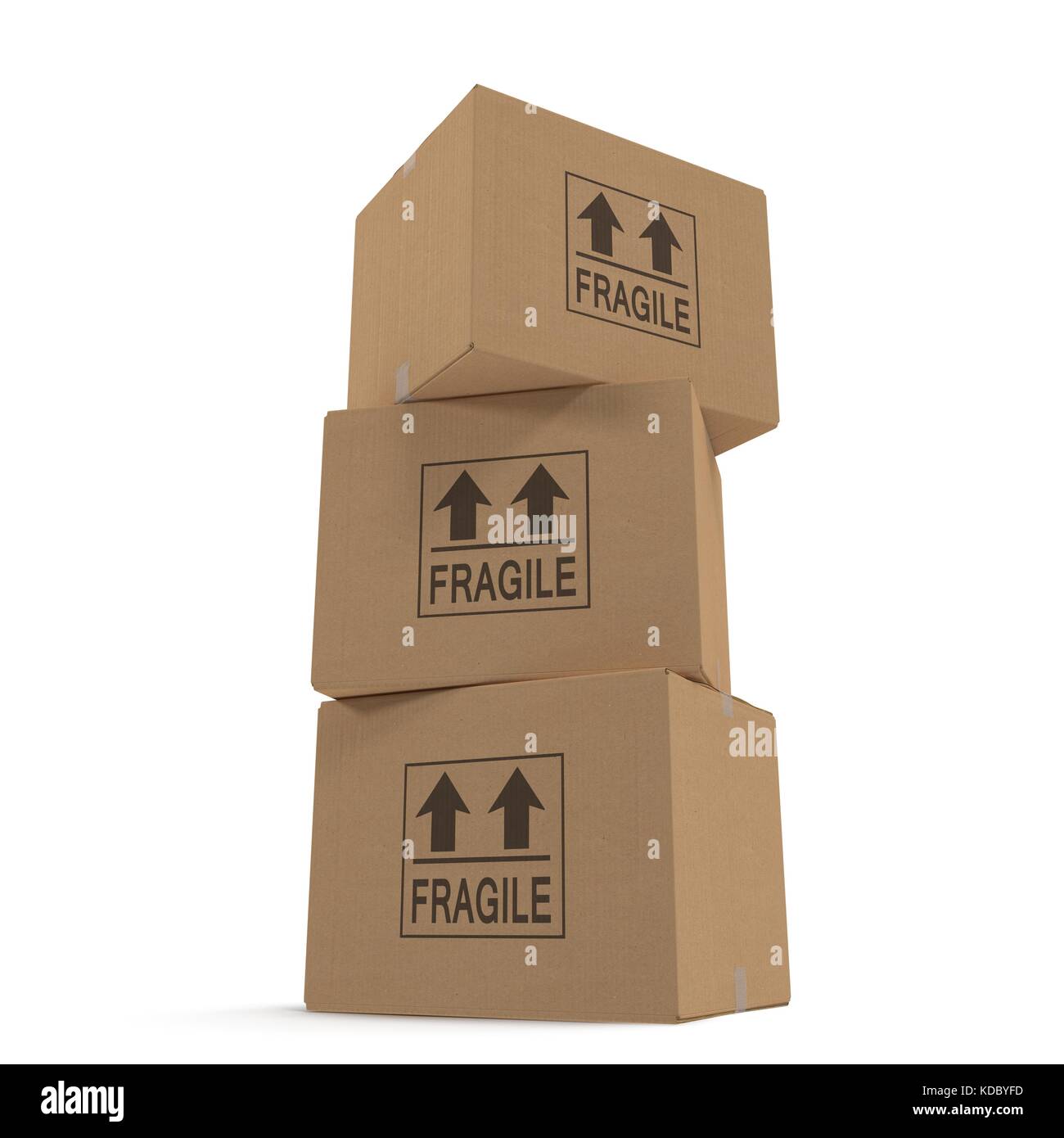 Stacks of cardboard boxes isolated on white Stock Photo - Alamy
