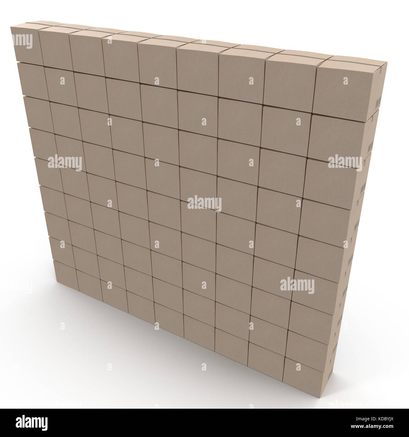 Stacks of cardboard boxes isolated on white Stock Photo - Alamy