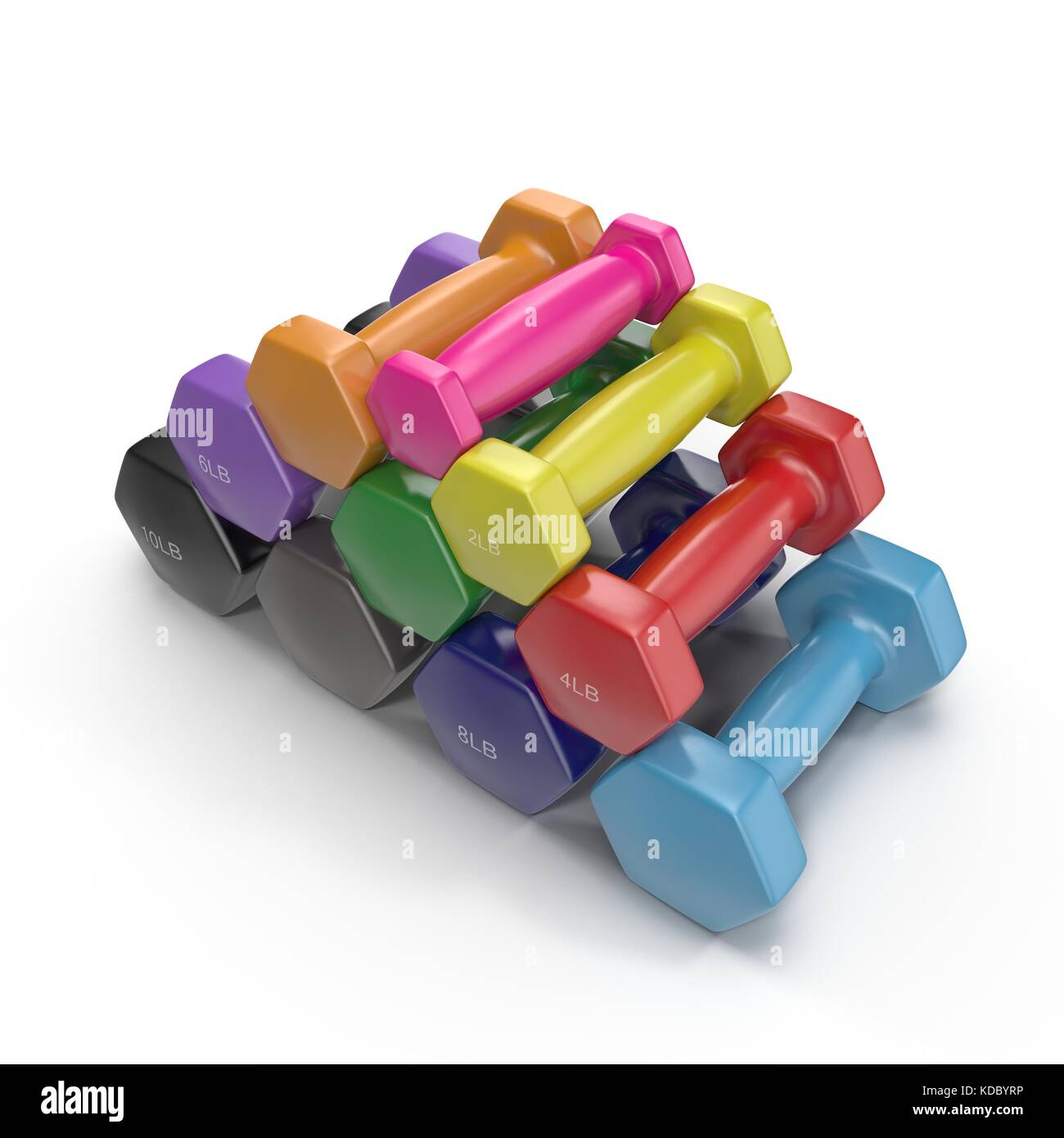 Set colored isolated dumbbells hi-res stock photography and images - Alamy