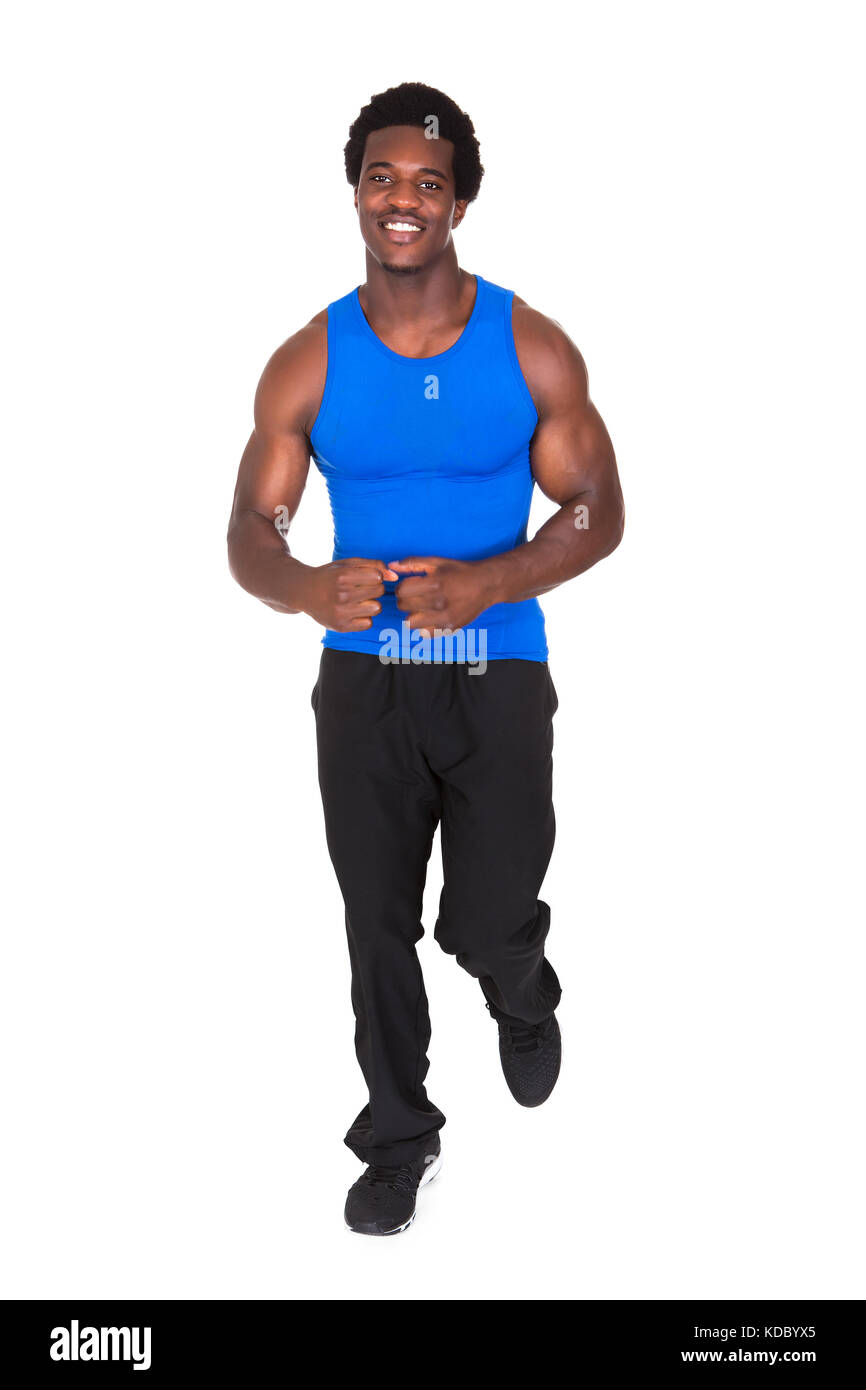 Fit young man jogging Cut Out Stock Images & Pictures - Alamy