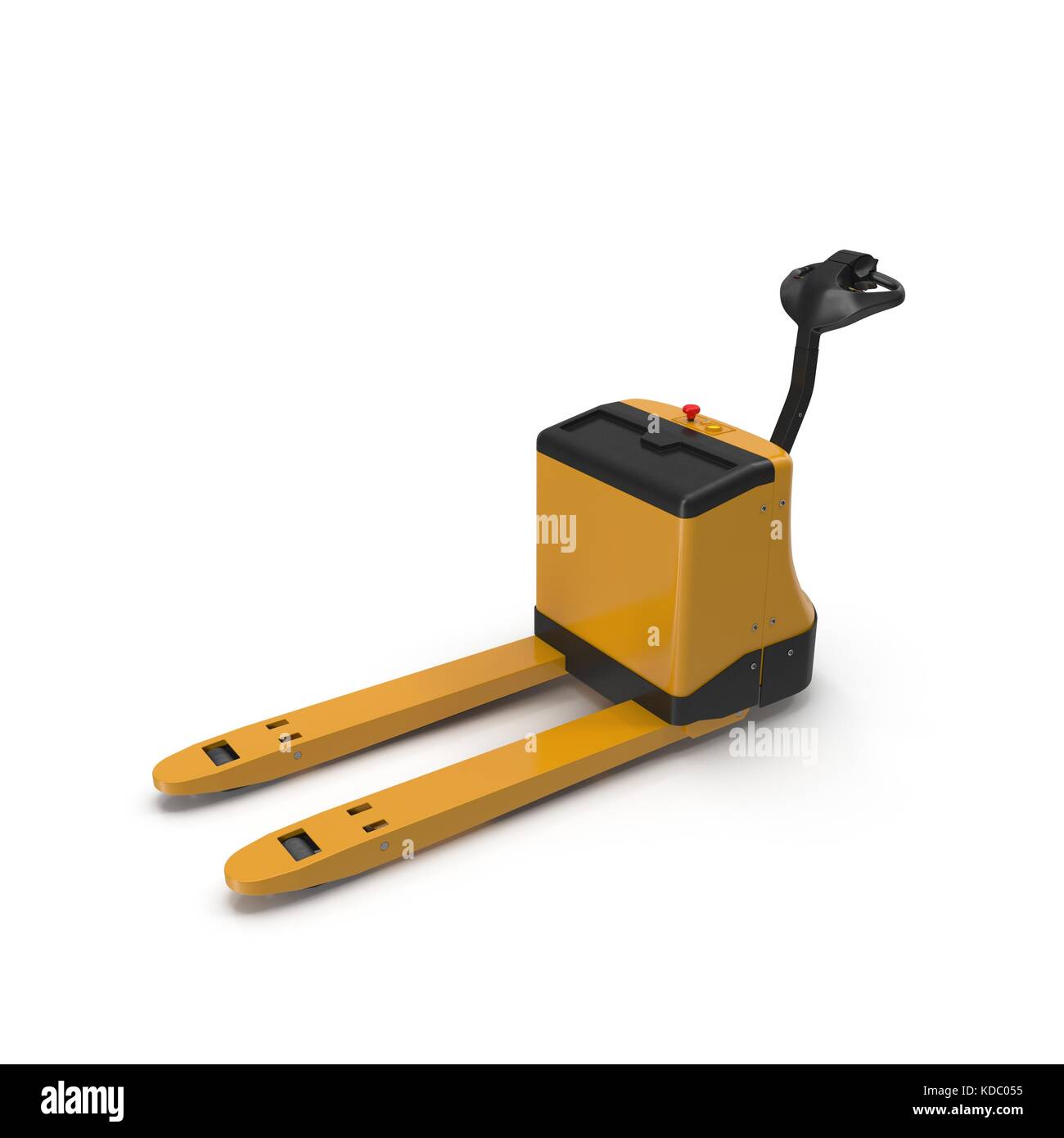 Powered Pallet Jack Yellow isolated on white Stock Photo - Alamy