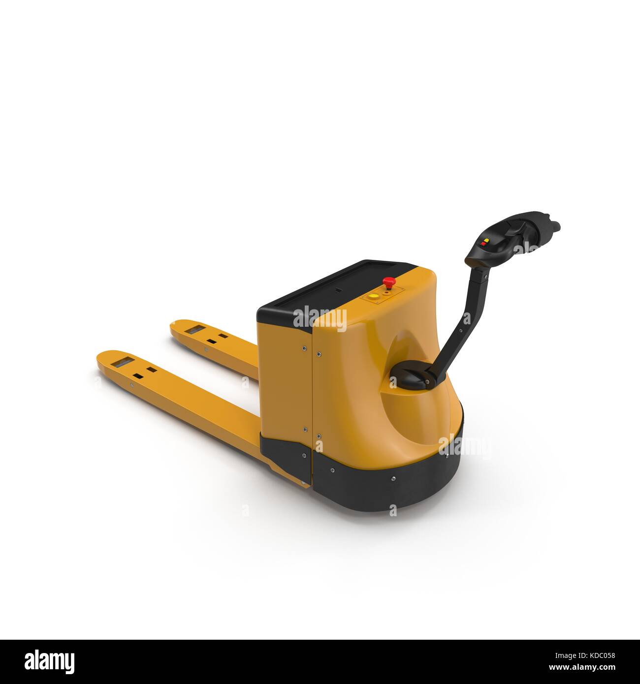 Powered Pallet Jack Yellow isolated on white Stock Photo - Alamy