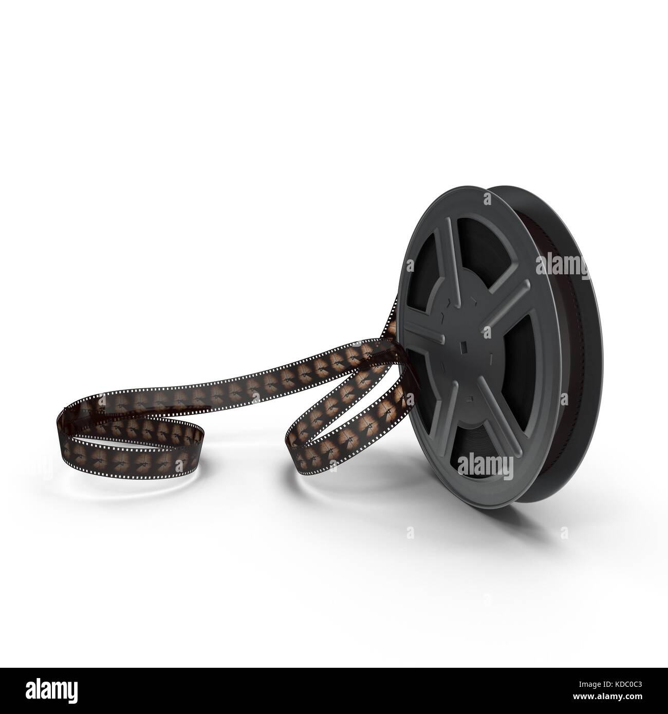 Movie film reel on white background Stock Photo - Alamy
