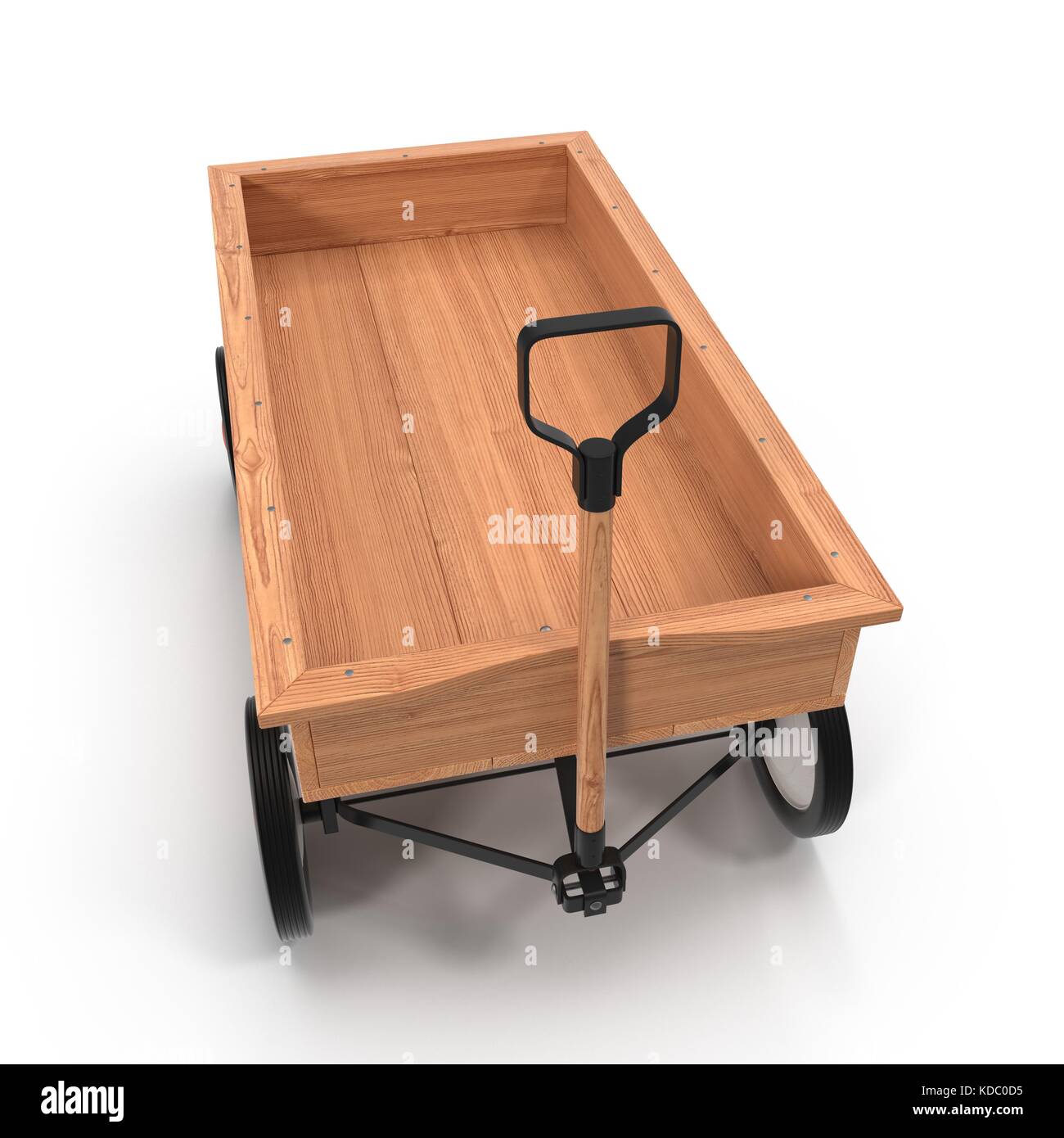 Antique Wooden Trolley isolated on white Stock Photo - Alamy