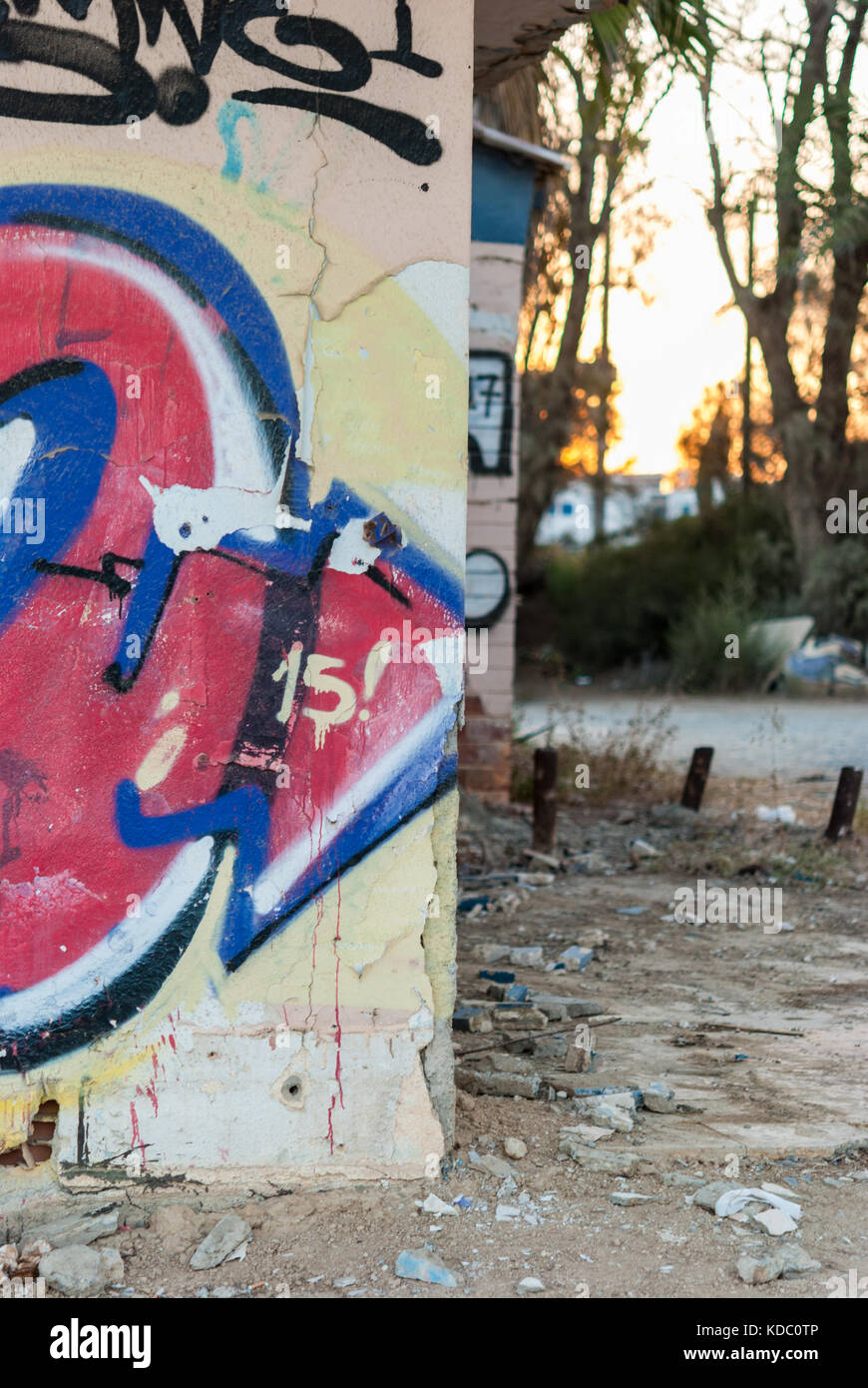 Graffiti on wall of abandoned building Stock Photo - Alamy