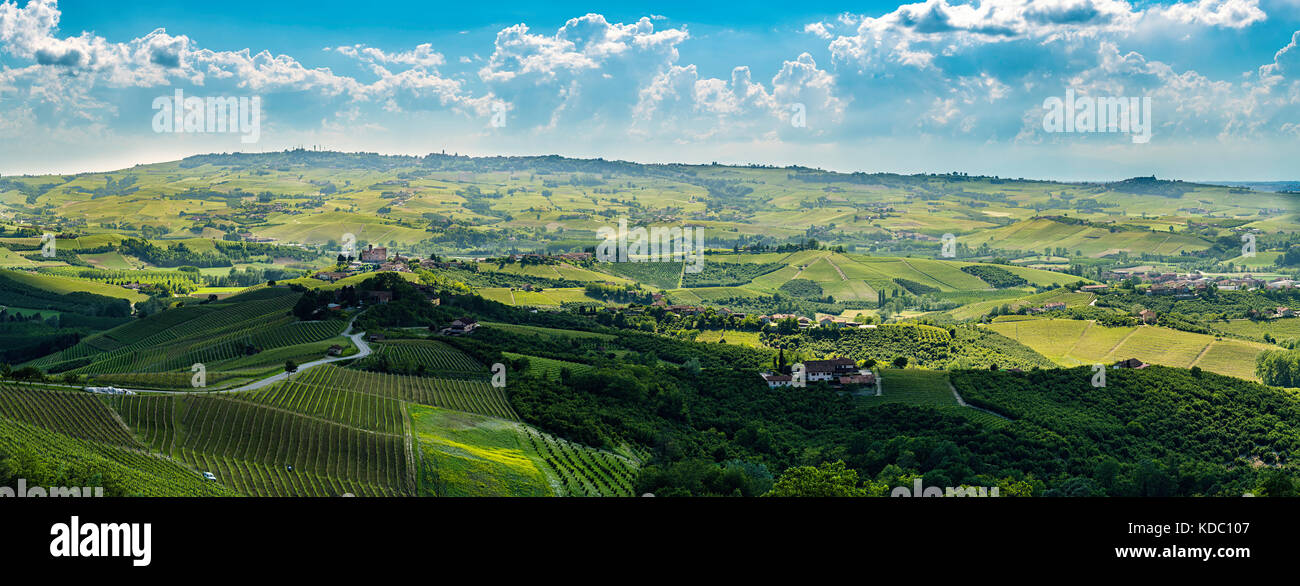 italian region of langhe hills in summer, unesco heritage Stock Photo ...