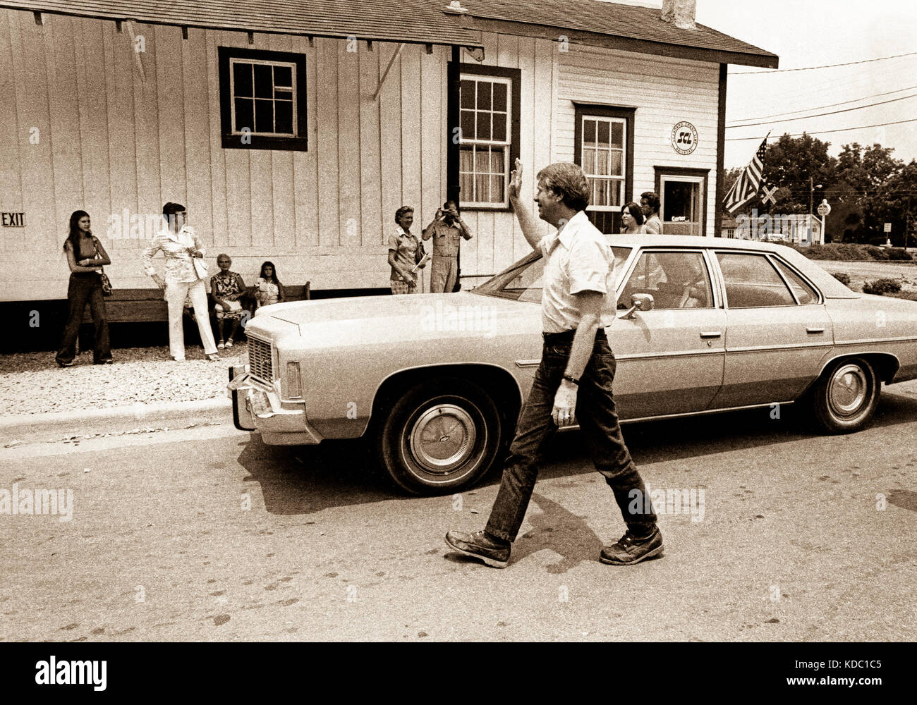Shortly after announcing his bid for the presidency, Jimmy Carter walks ...