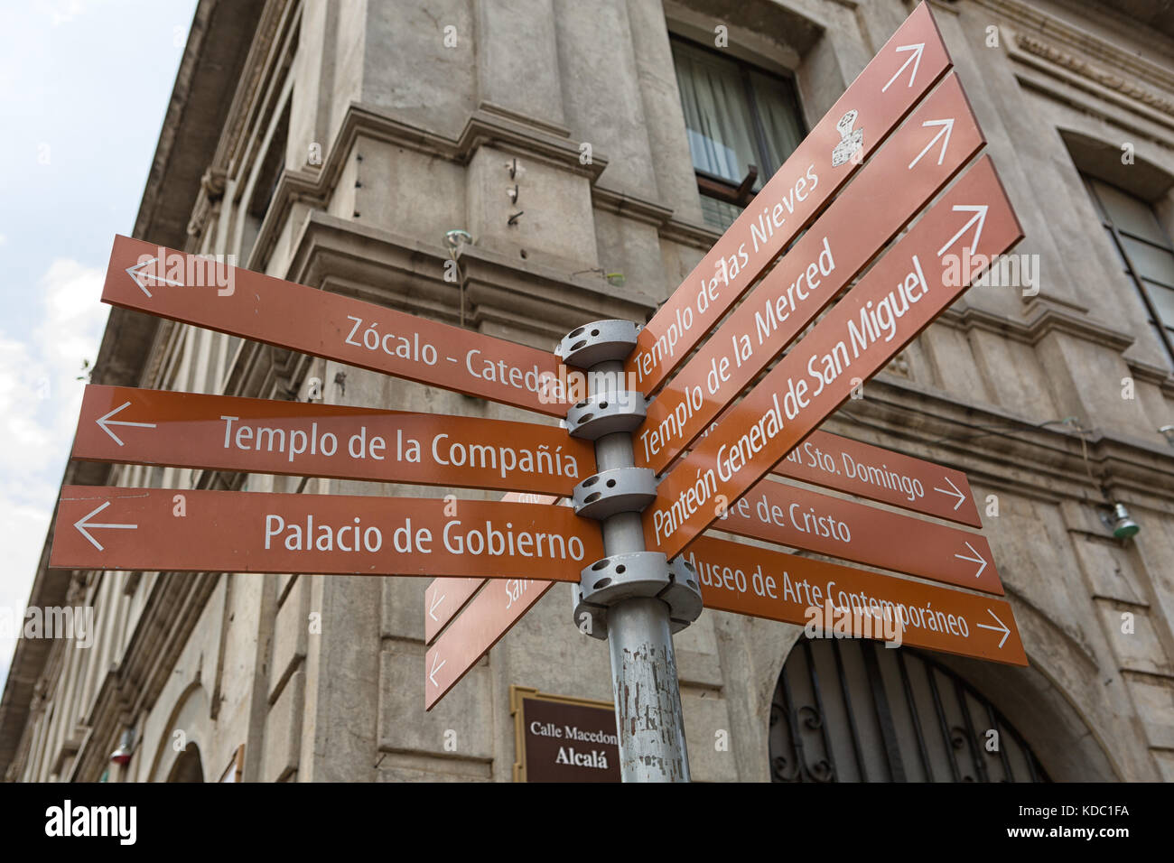 April 4, 2014 Oaxaca, Mexico: tourist information sign in the historic ...