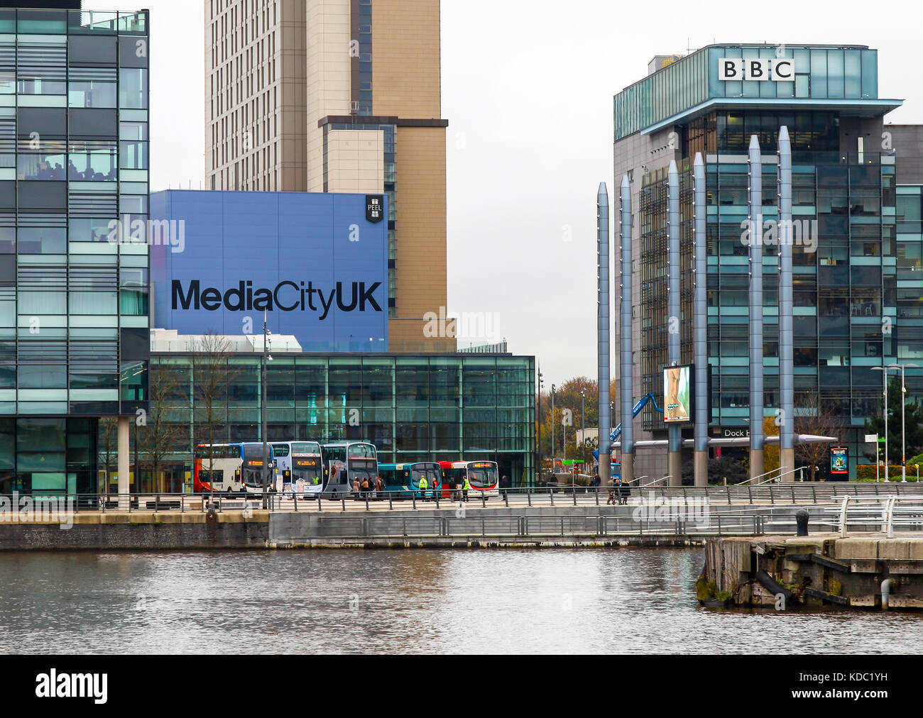 BBC TV studios at Media City UK on the banks of the Manchester Ship ...