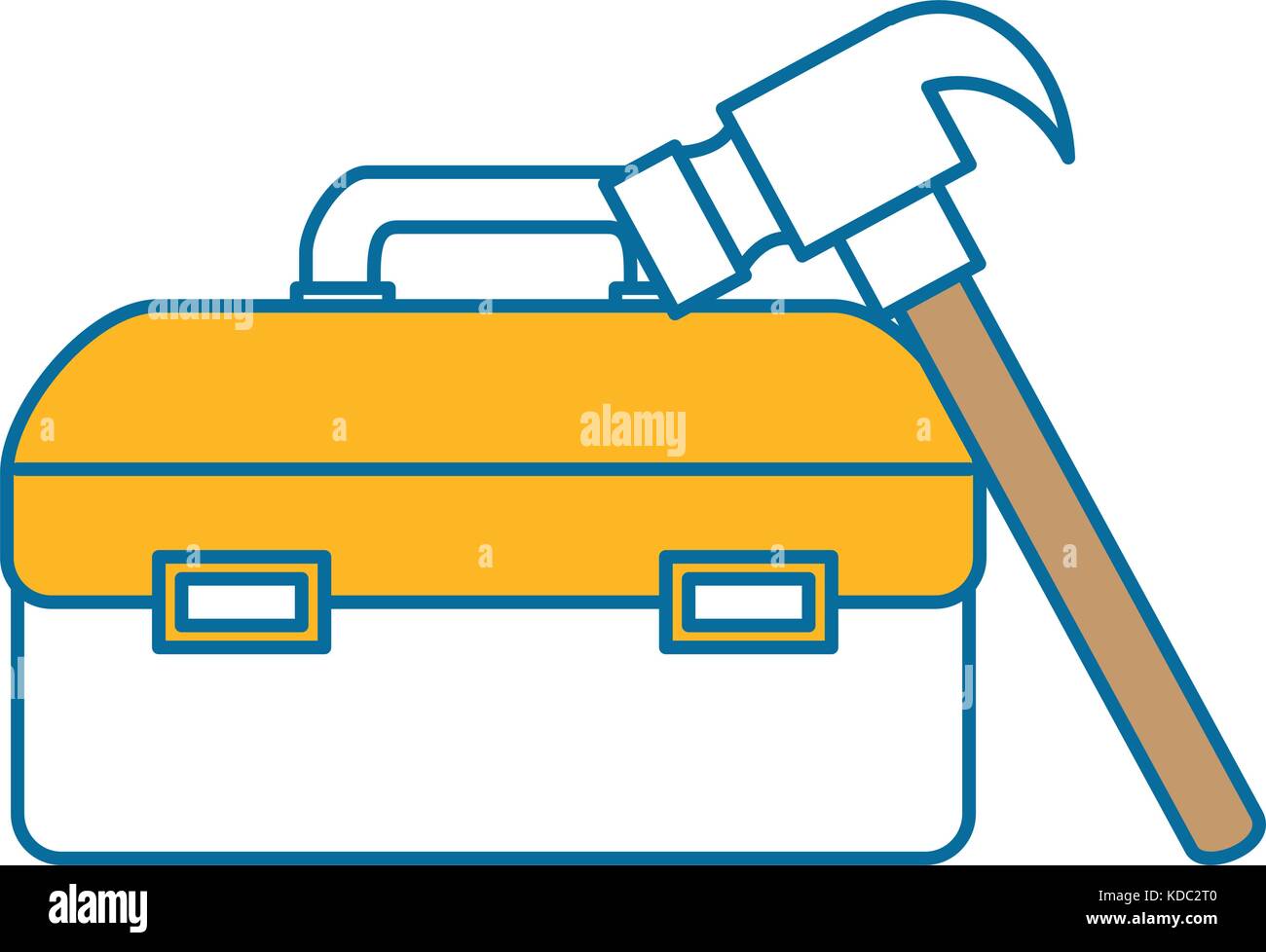 tool box with hammer vector illustration design Stock Vector Image ...