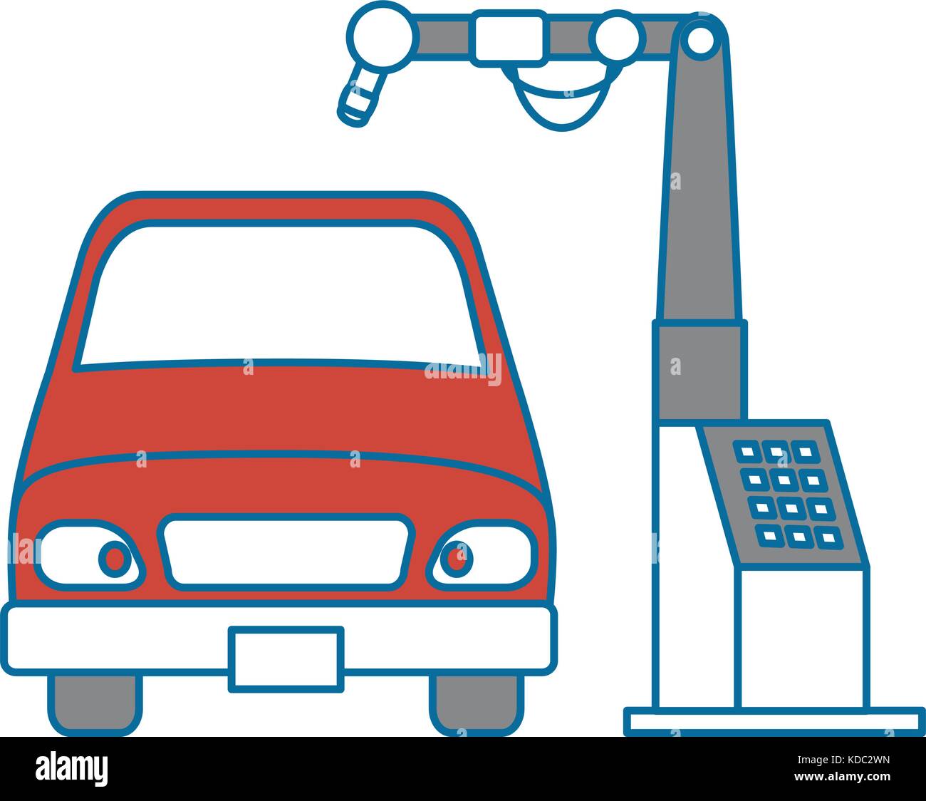 car with assembling machine vector illustration design Stock Vector ...