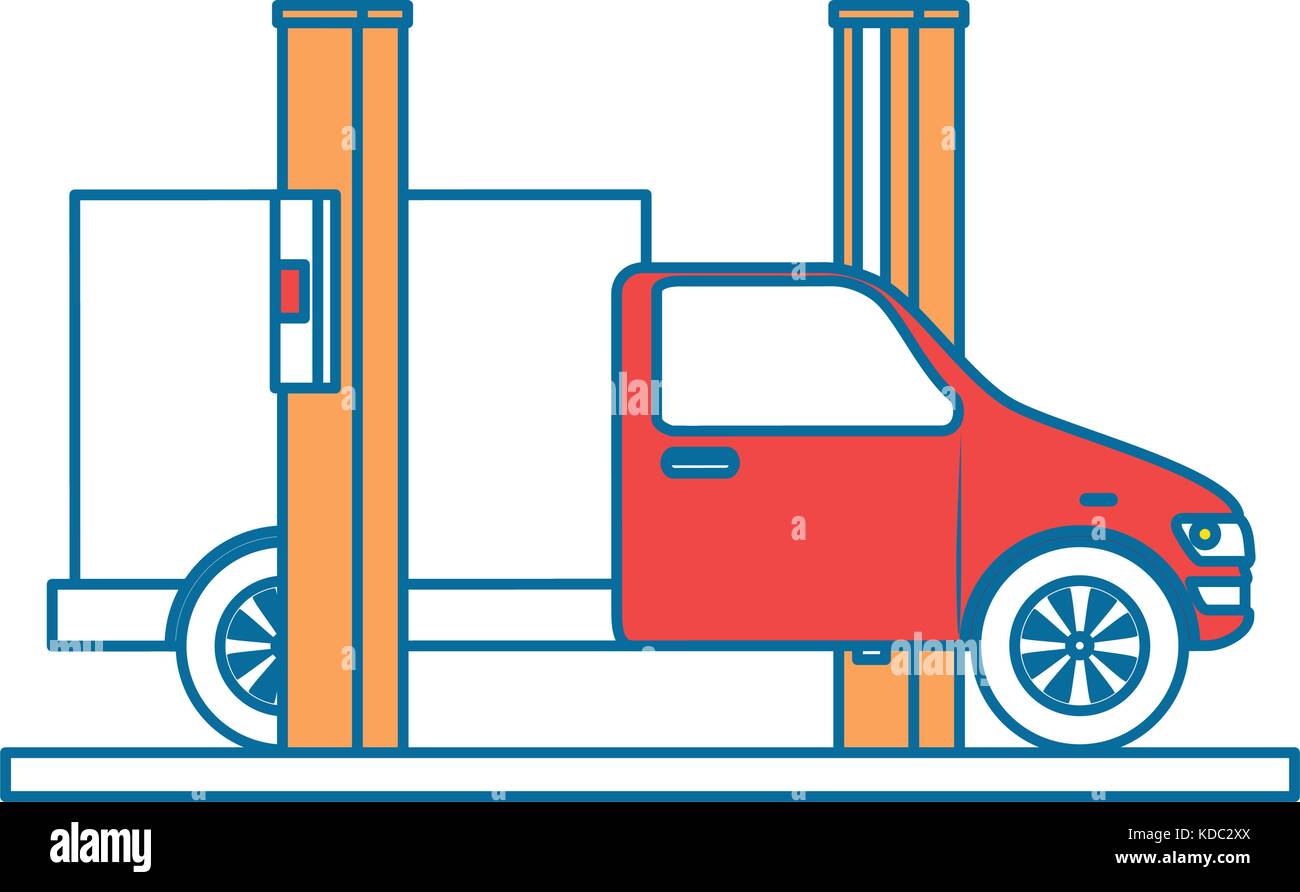 car with assembling machine vector illustration design Stock Vector ...