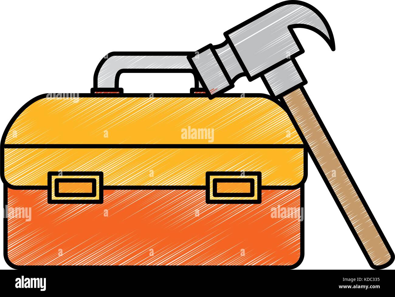 tool box with hammer vector illustration design Stock Vector Image ...