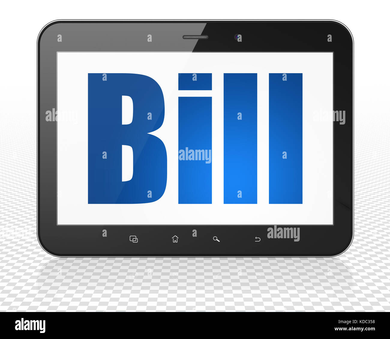 Currency concept: Tablet Pc Computer with Bill on display Stock Photo ...