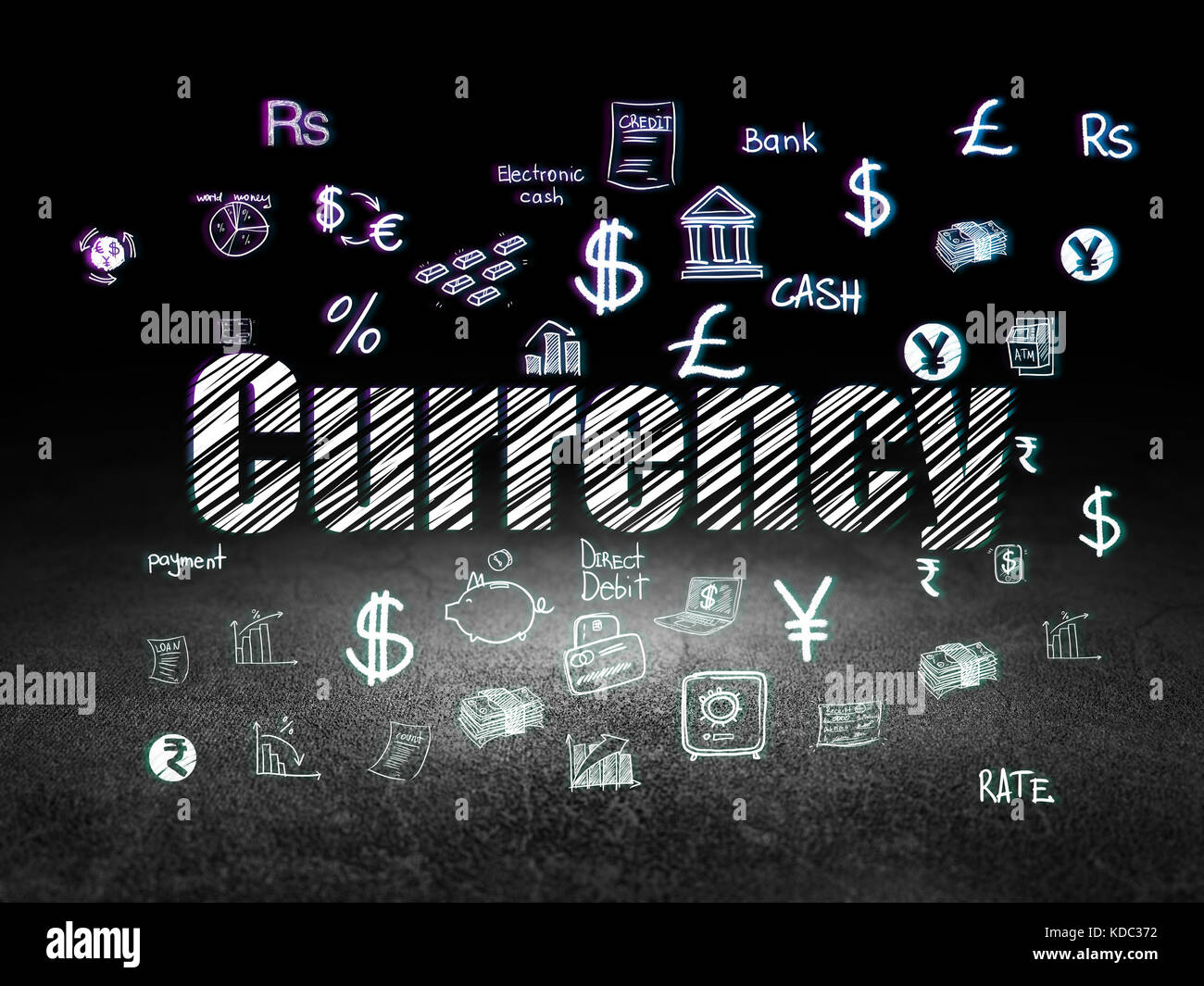 Currency concept: Currency in grunge dark room Stock Photo - Alamy