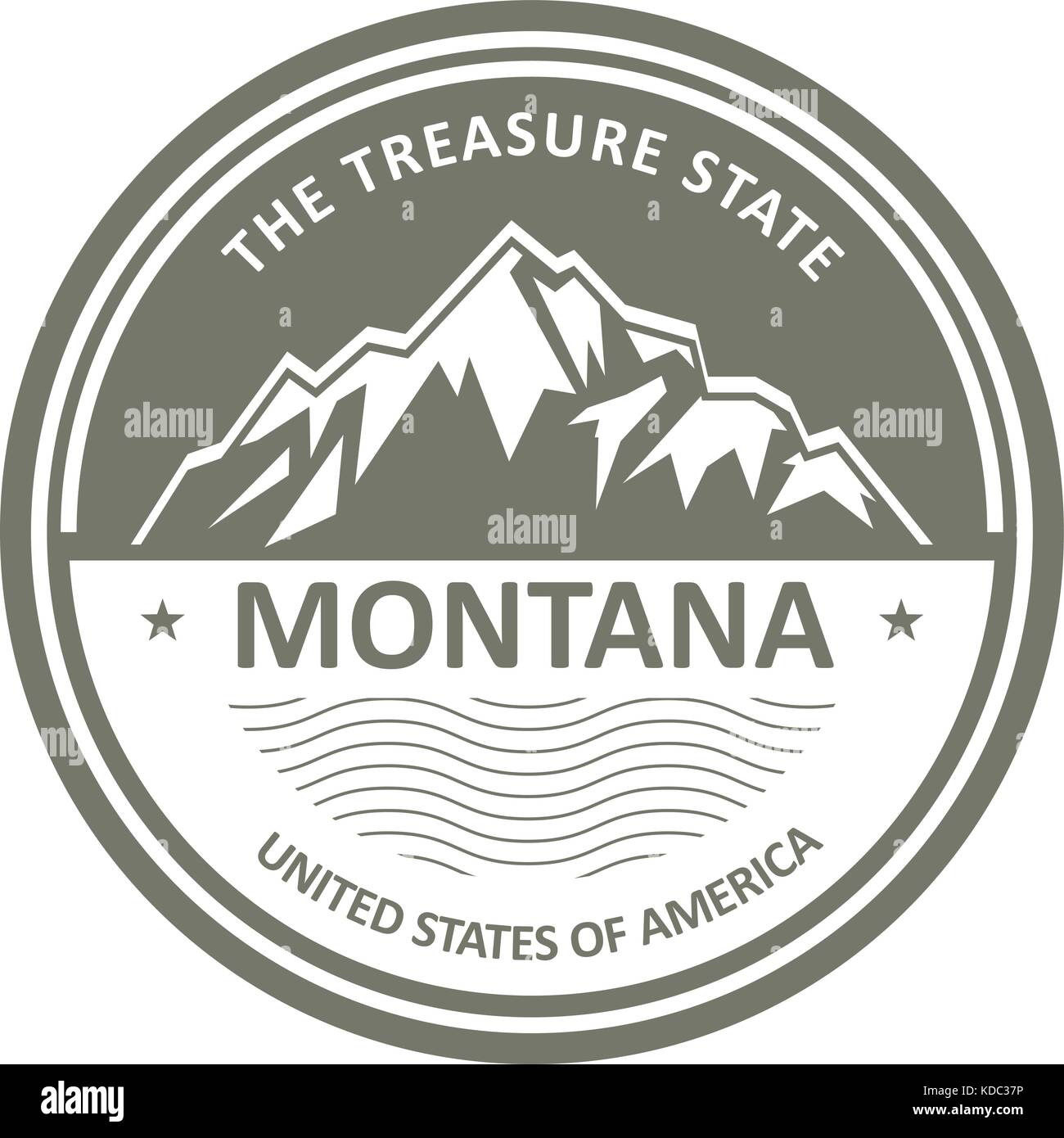 Montana Mountains - Snowbound mountain label Stock Vector Image & Art ...