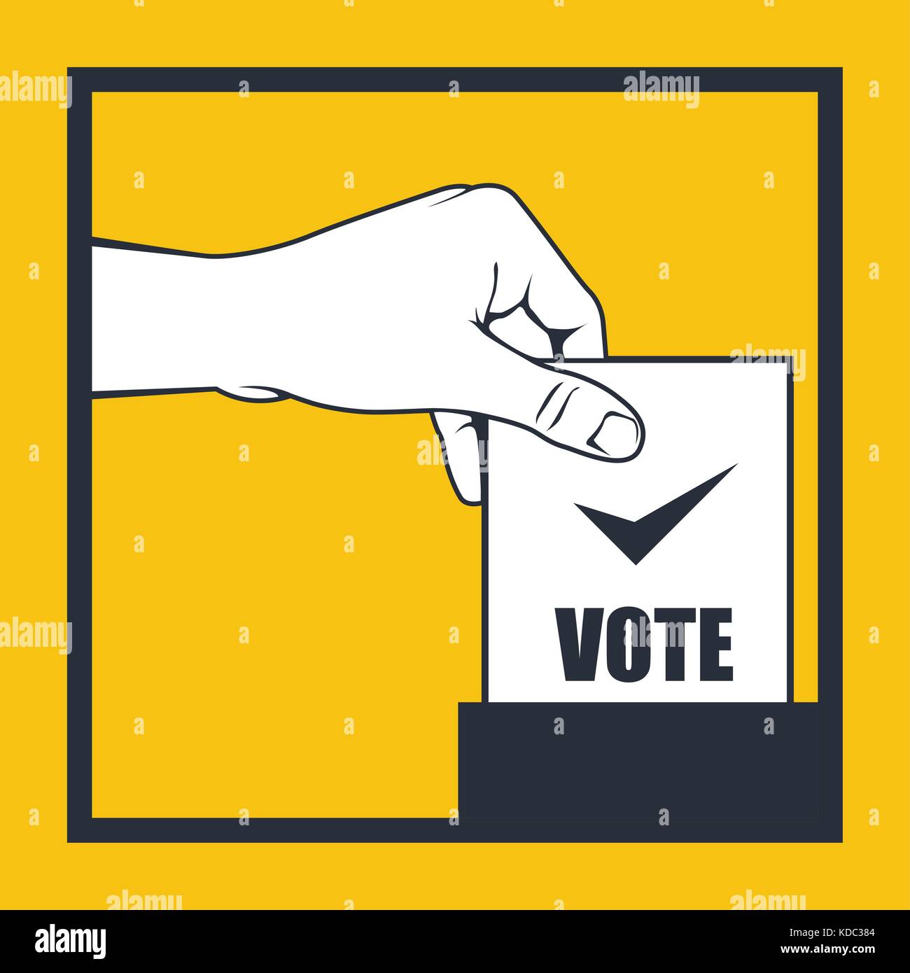 Election - hand throws vote bulletin into box Stock Vector Image & Art ...