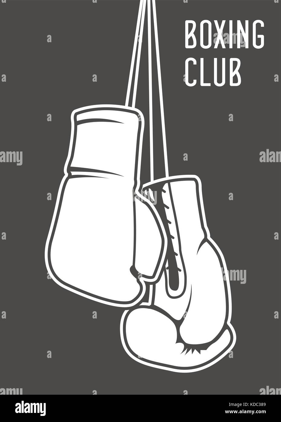 Boxing club poster with boxing gloves and banner Stock Vector Image ...