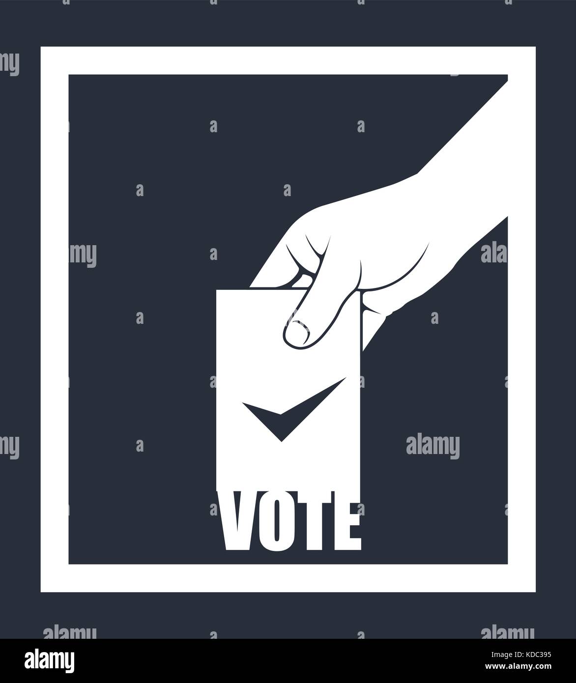 Election box and hand with voting bulletin Stock Vector Image & Art - Alamy