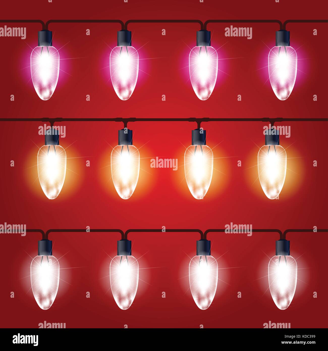 Bright christmas lights festive garland Stock Vector Images - Alamy