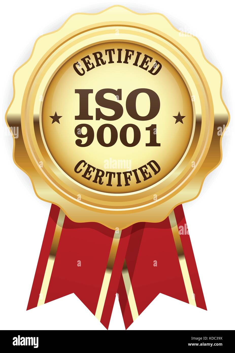 ISO 9001 certified - quality standard golden seal Stock Vector Image & Art - Alamy