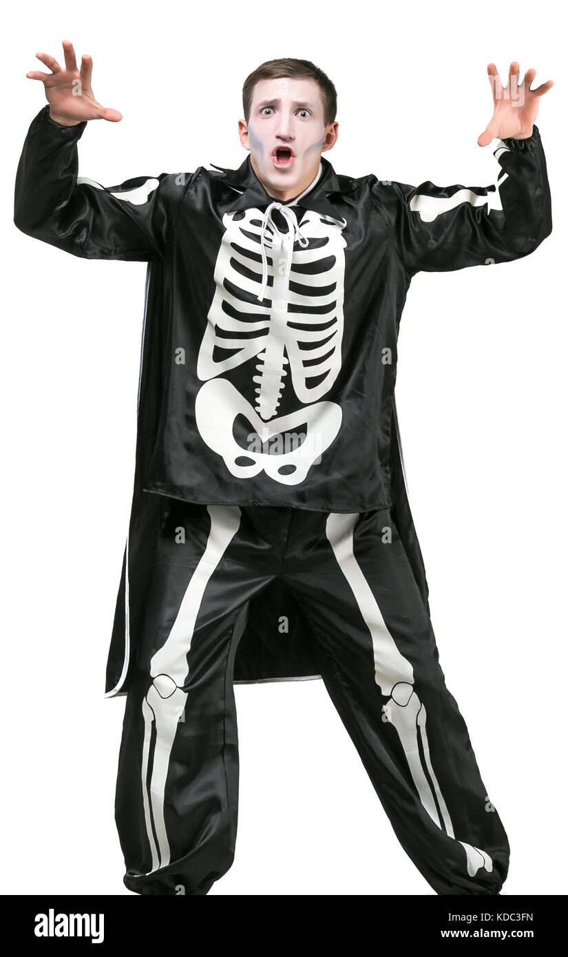 Man in halloween skeleton costume hi-res stock photography and images ...