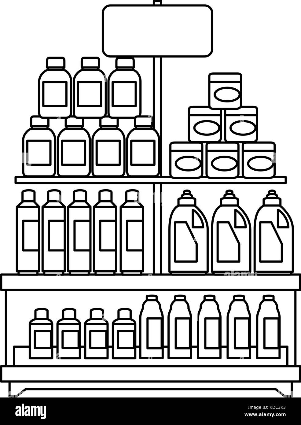 Supermarket Shelves Vector