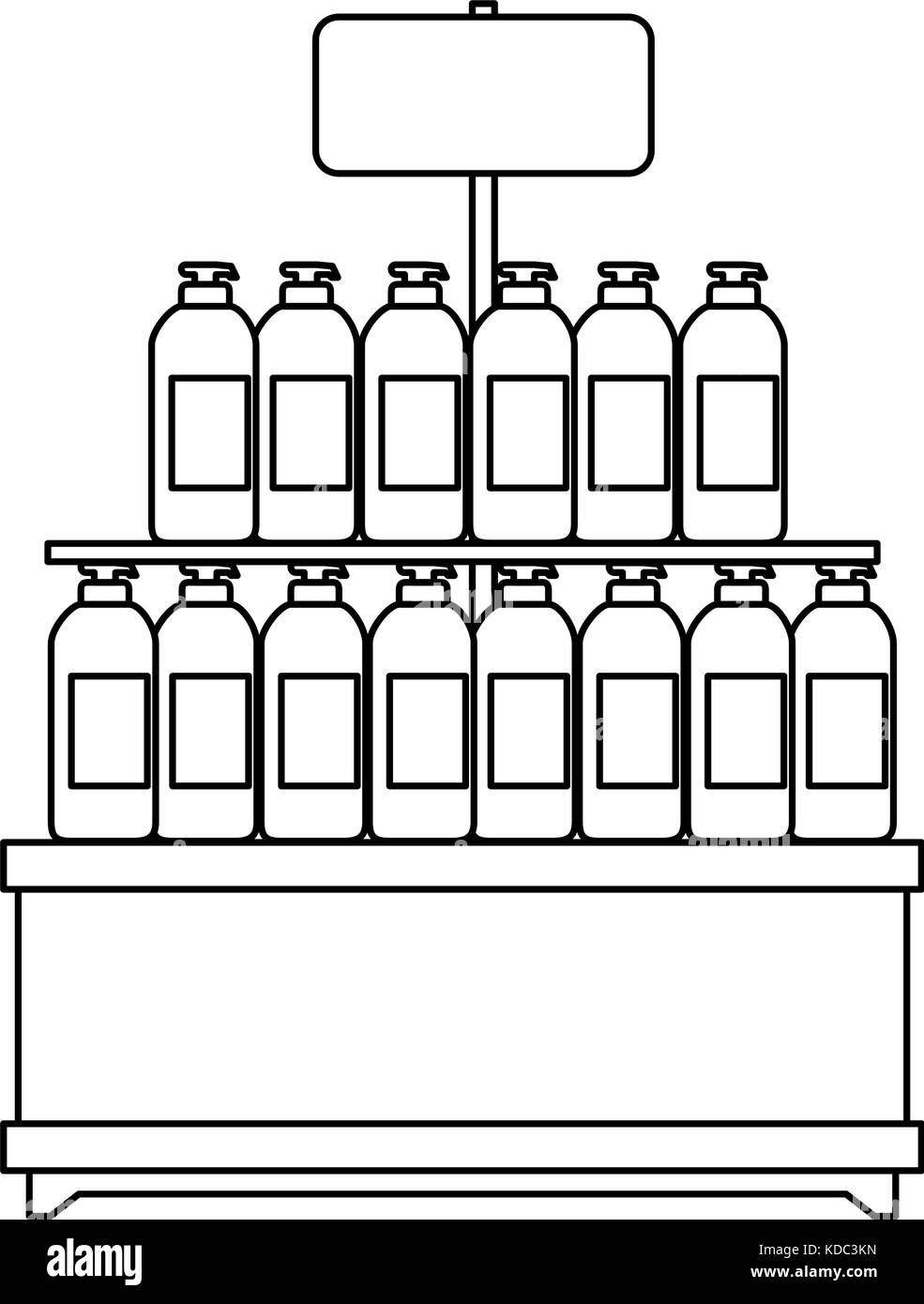 supermarket shelf with products vector illustration design Stock Vector ...